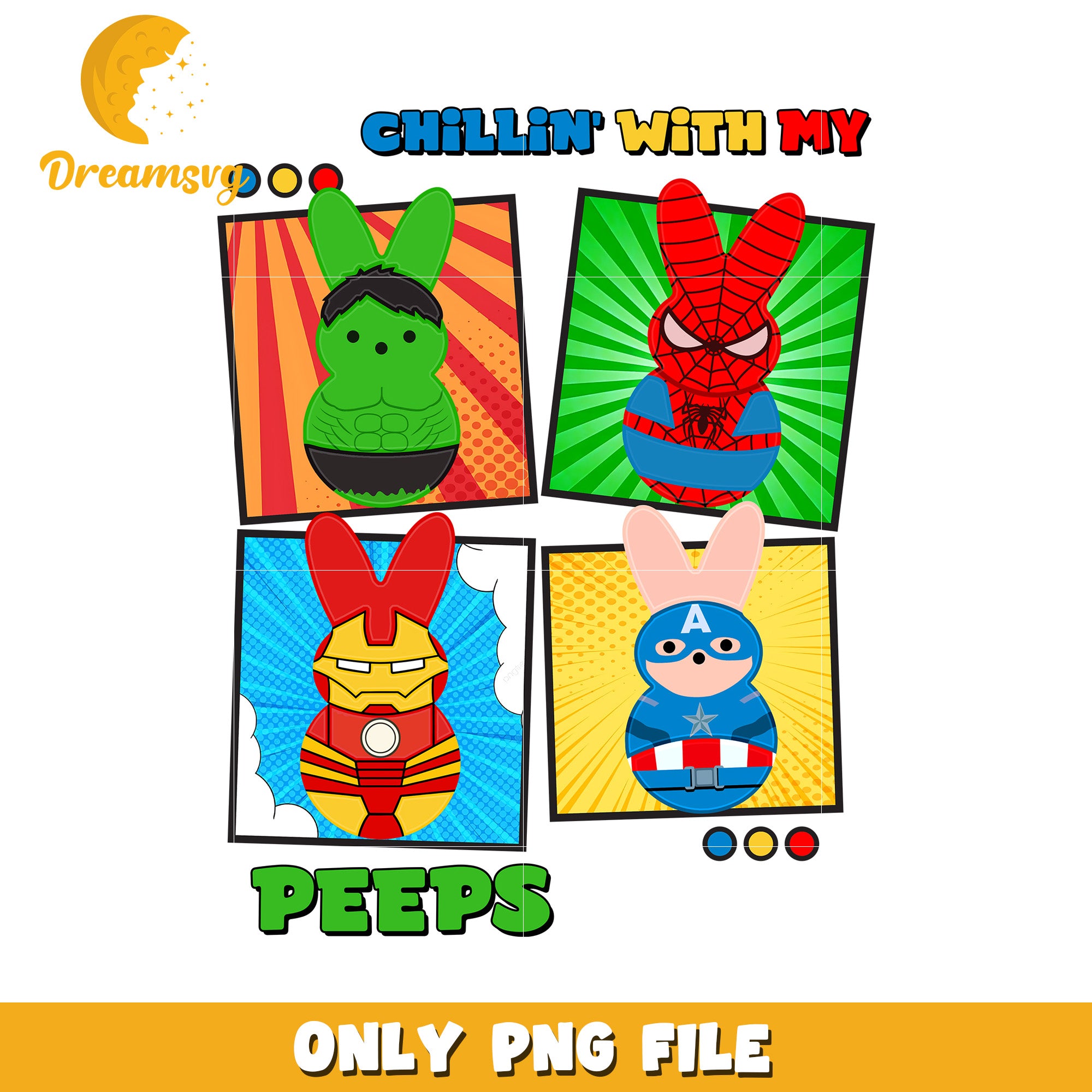Peeps Superhero Comic PNG Image – DreamSVG Store