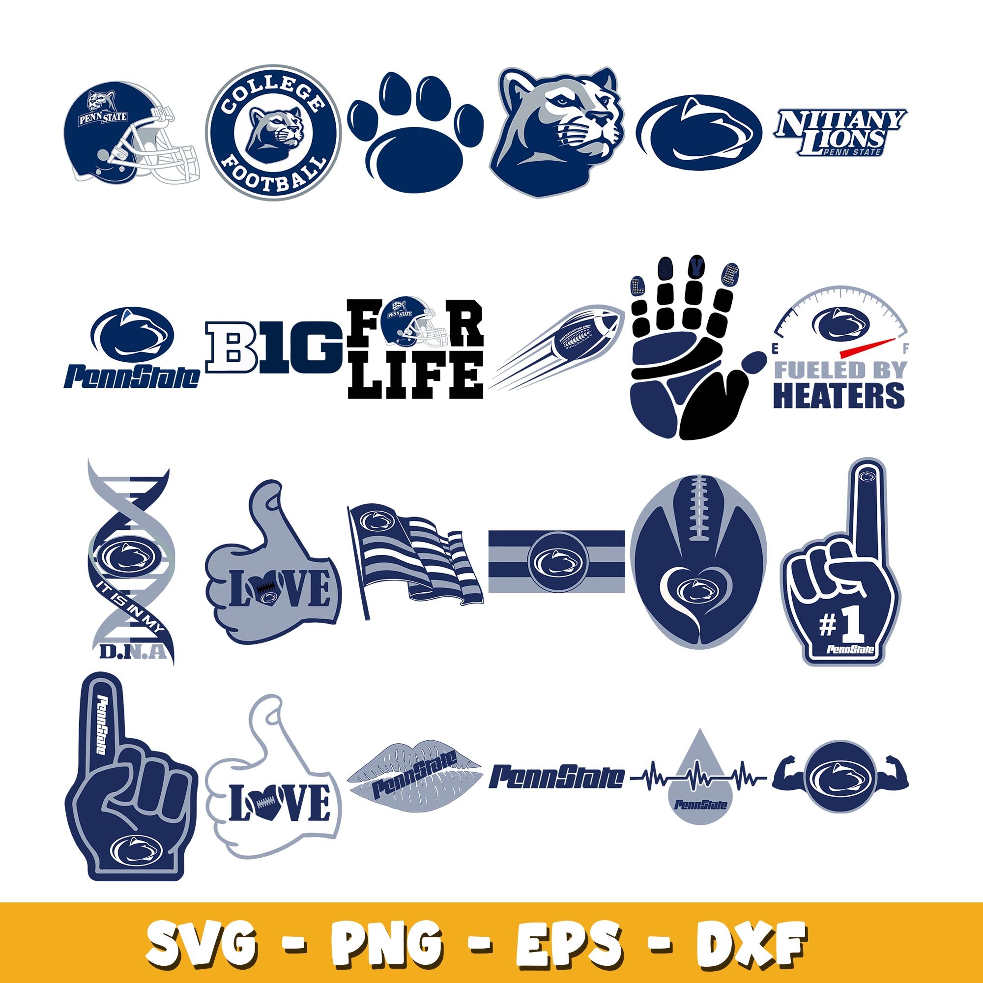 Penn State Nittany Lions Football Bundle svg, Penn State Nittany Lions ...