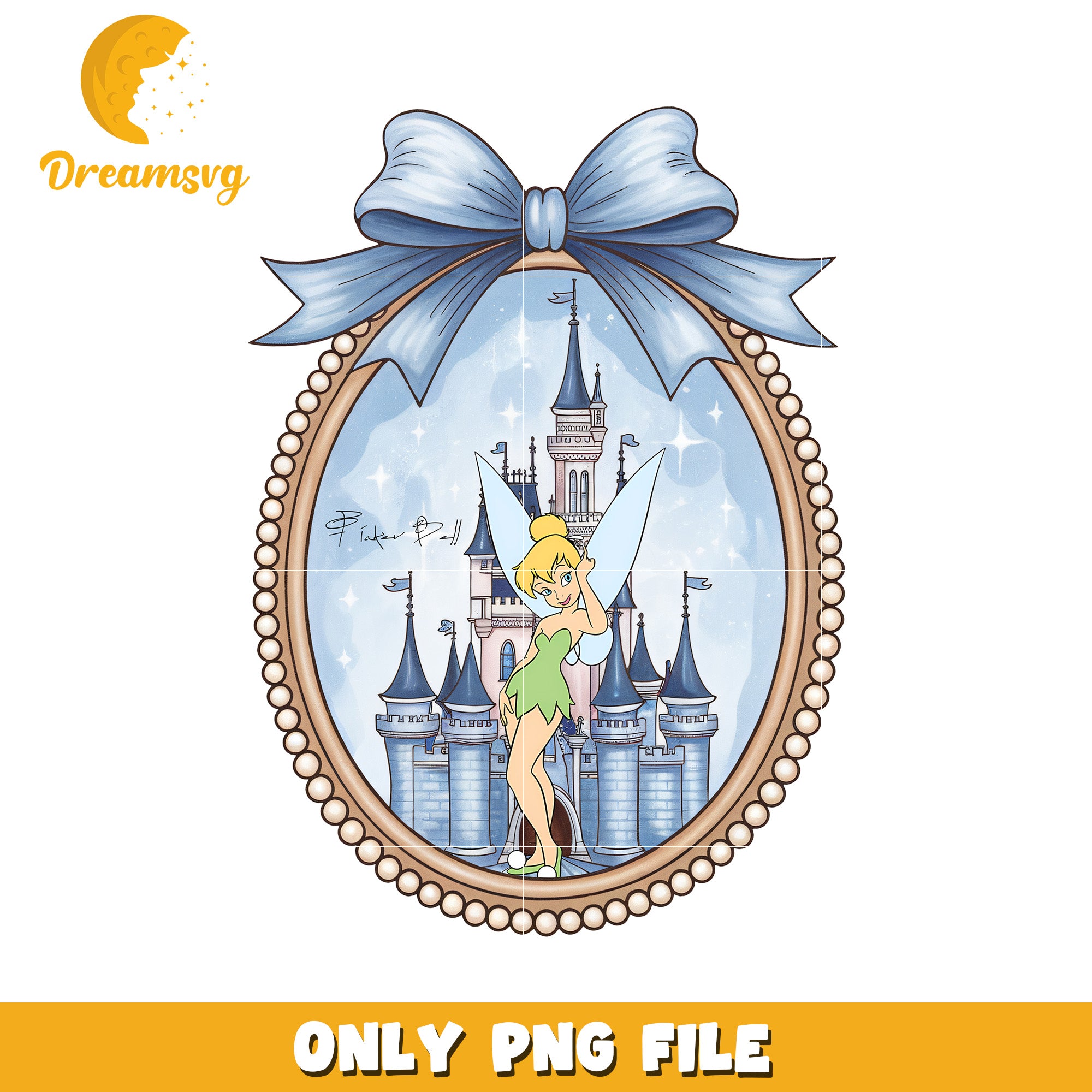 Peter pan tinkle bell picture frame with bowtie png, mickey friends pn ...