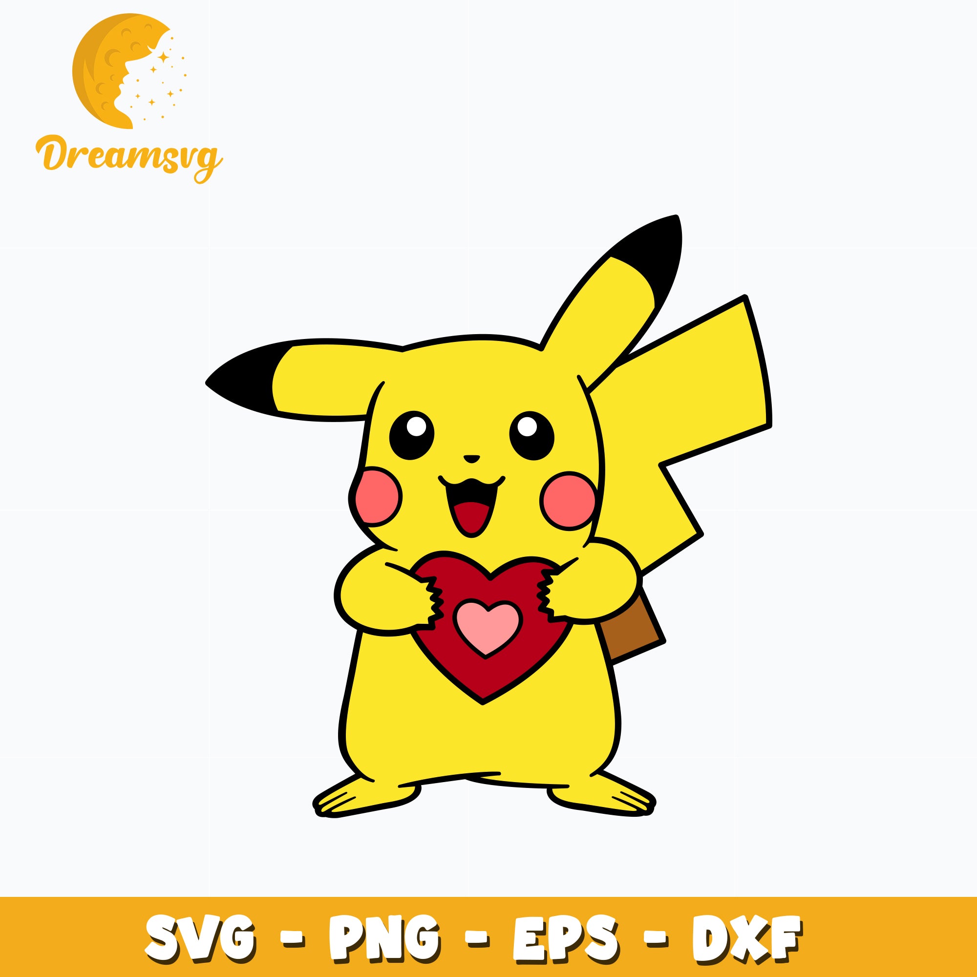 Pikachu Heart valentine Svg – DreamSVG Store
