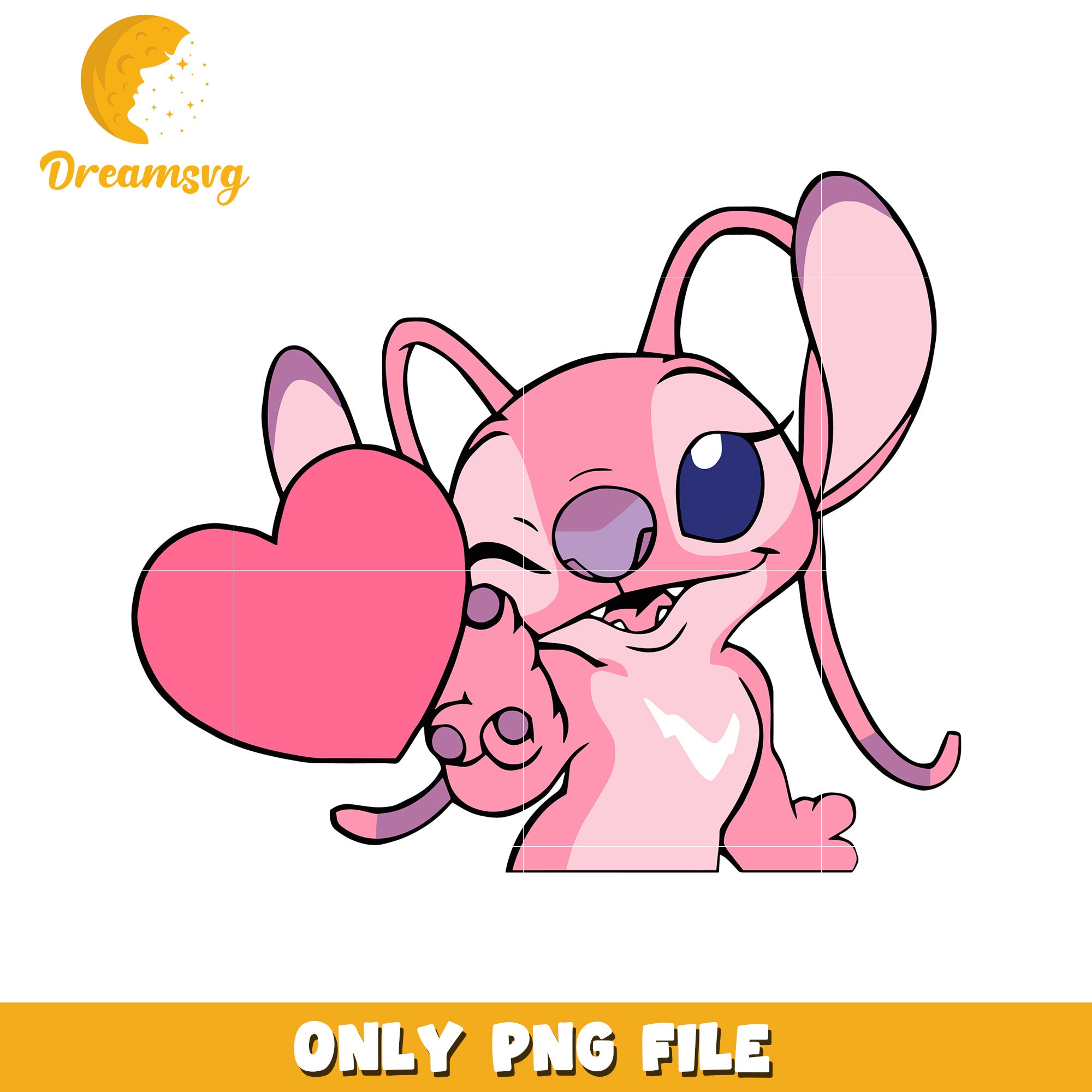 Pink Angel Stitch PNG Image – DreamSVG Store