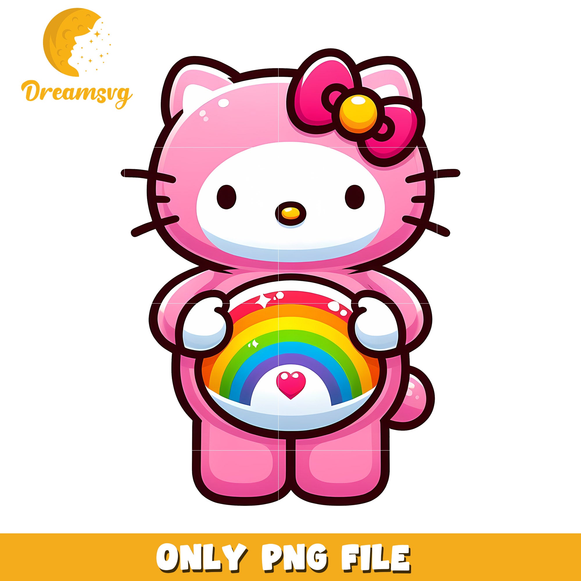 Pink Hello Kitty Rainbow PNG – DreamSVG Store
