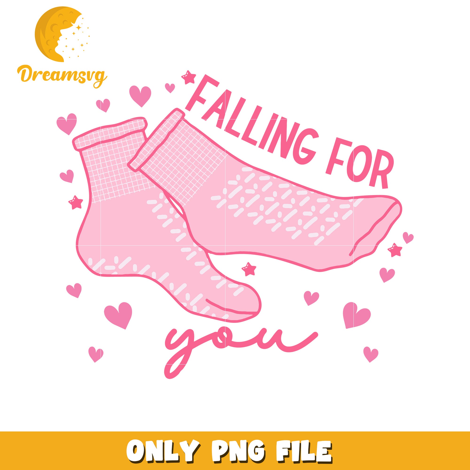 Pink Socks Falling For You PNG – DreamSVG Store