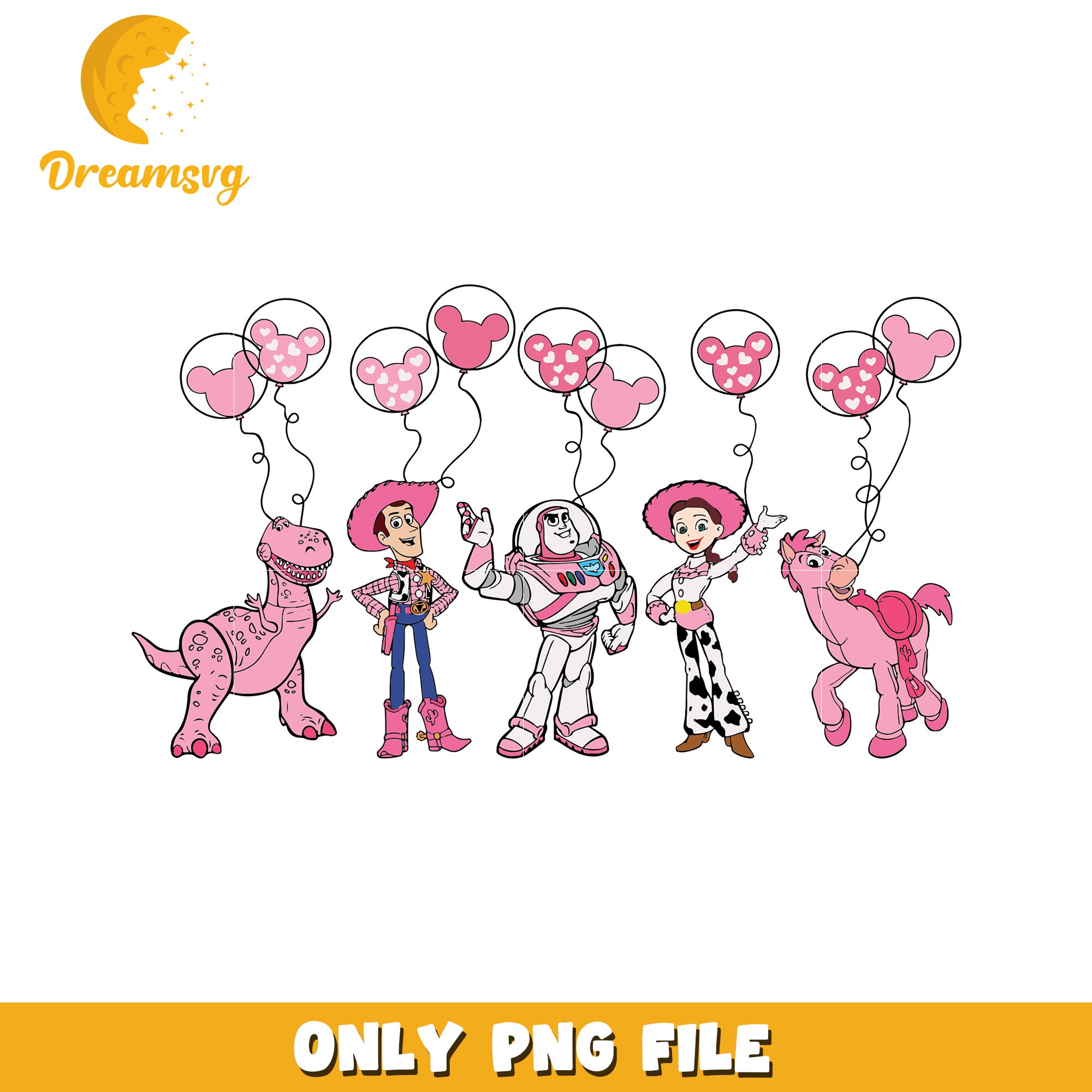 Pink Toy Story PNG Sublimation – DreamSVG Store