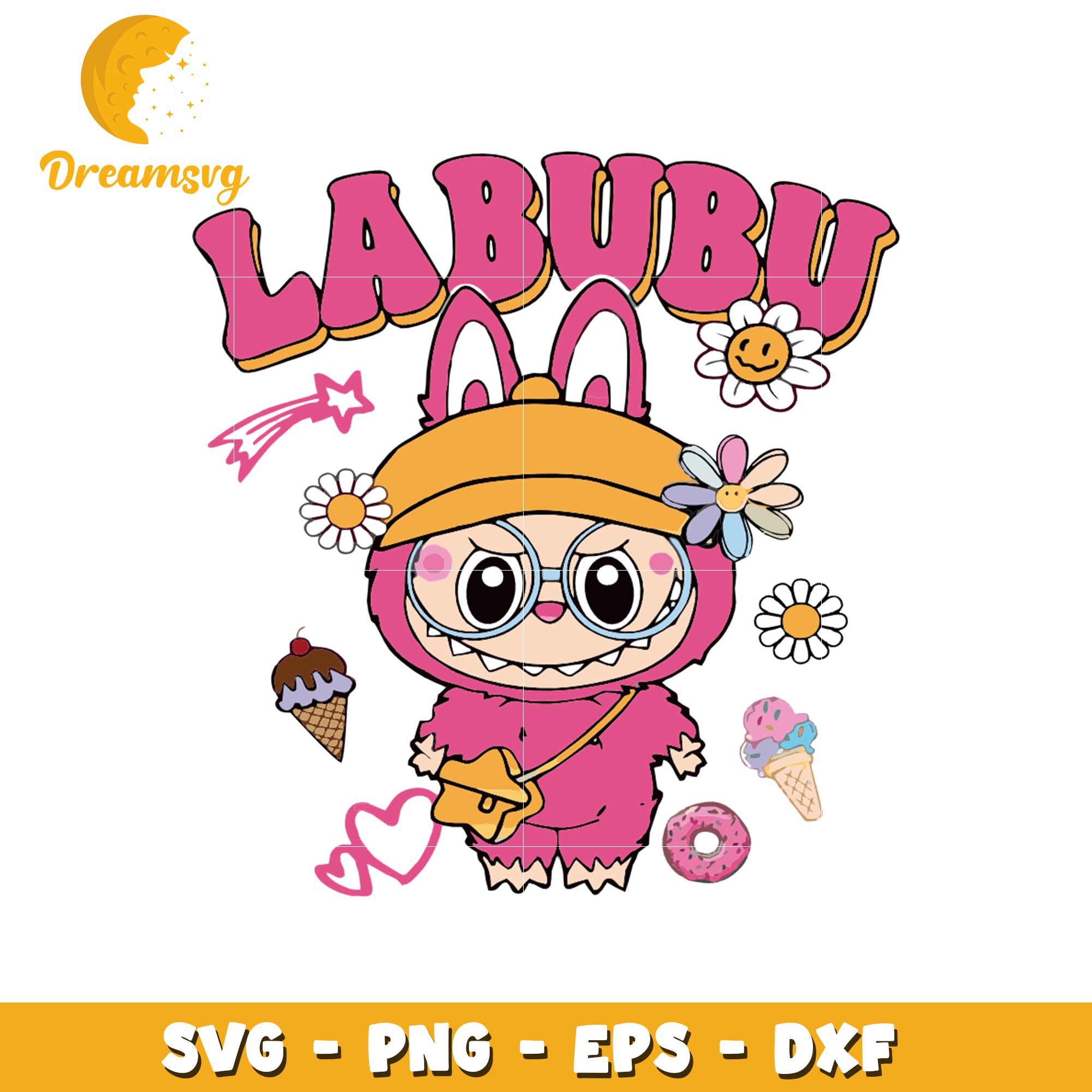 Pink labubu flowers labubu svg, labubu art svg, labubu price svg ...