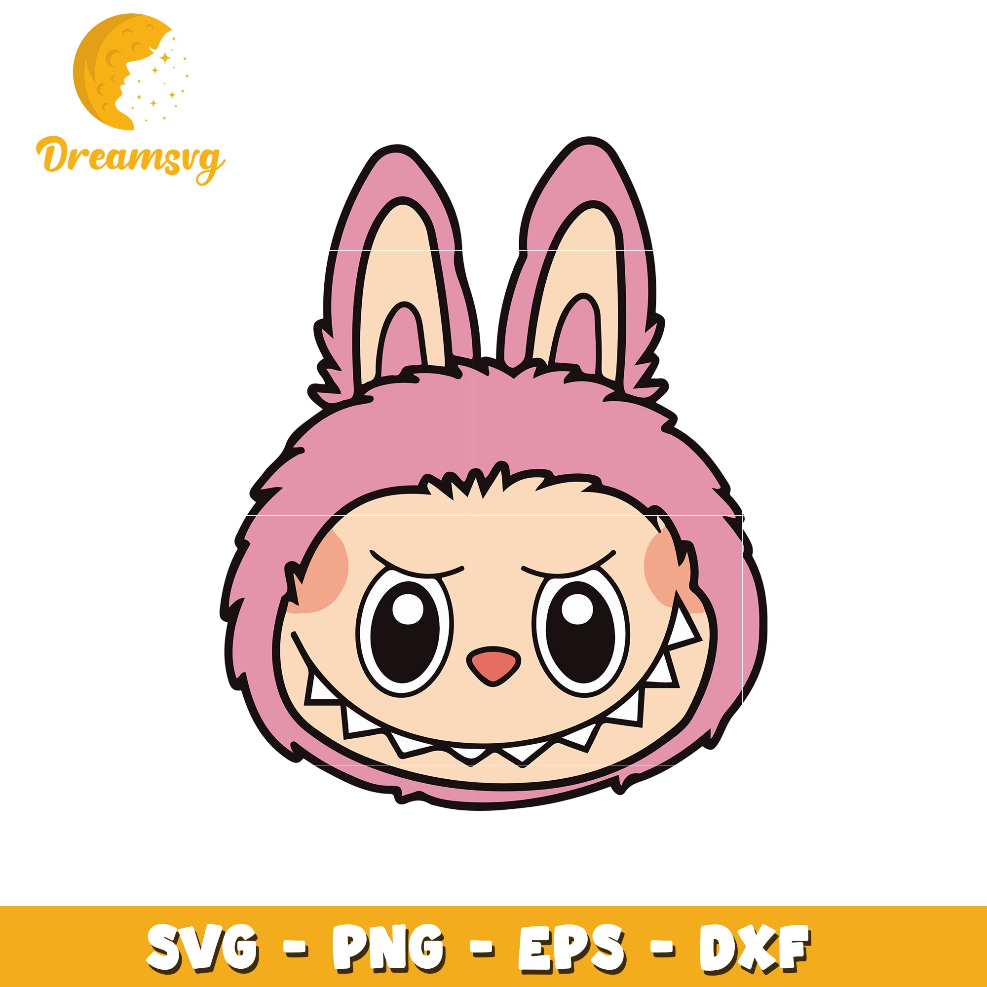 Pink labubu head svg, halloween svg, popmart labubu svg – DreamSVG Store