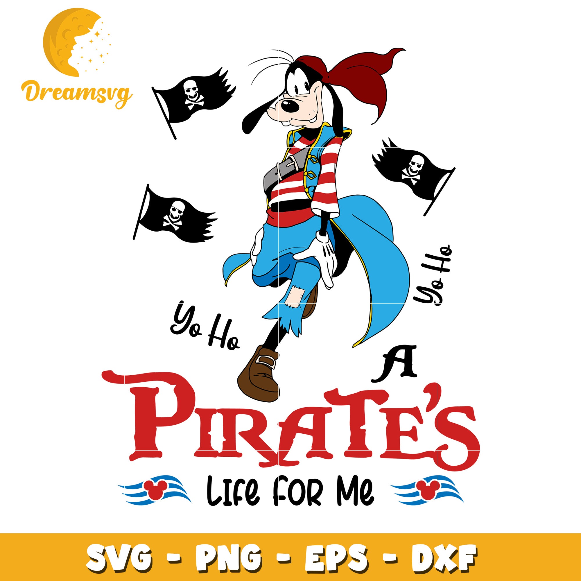 Pirate Goofy SVG Design A Pirate's Life for Me Cute Graphic – DreamSVG ...