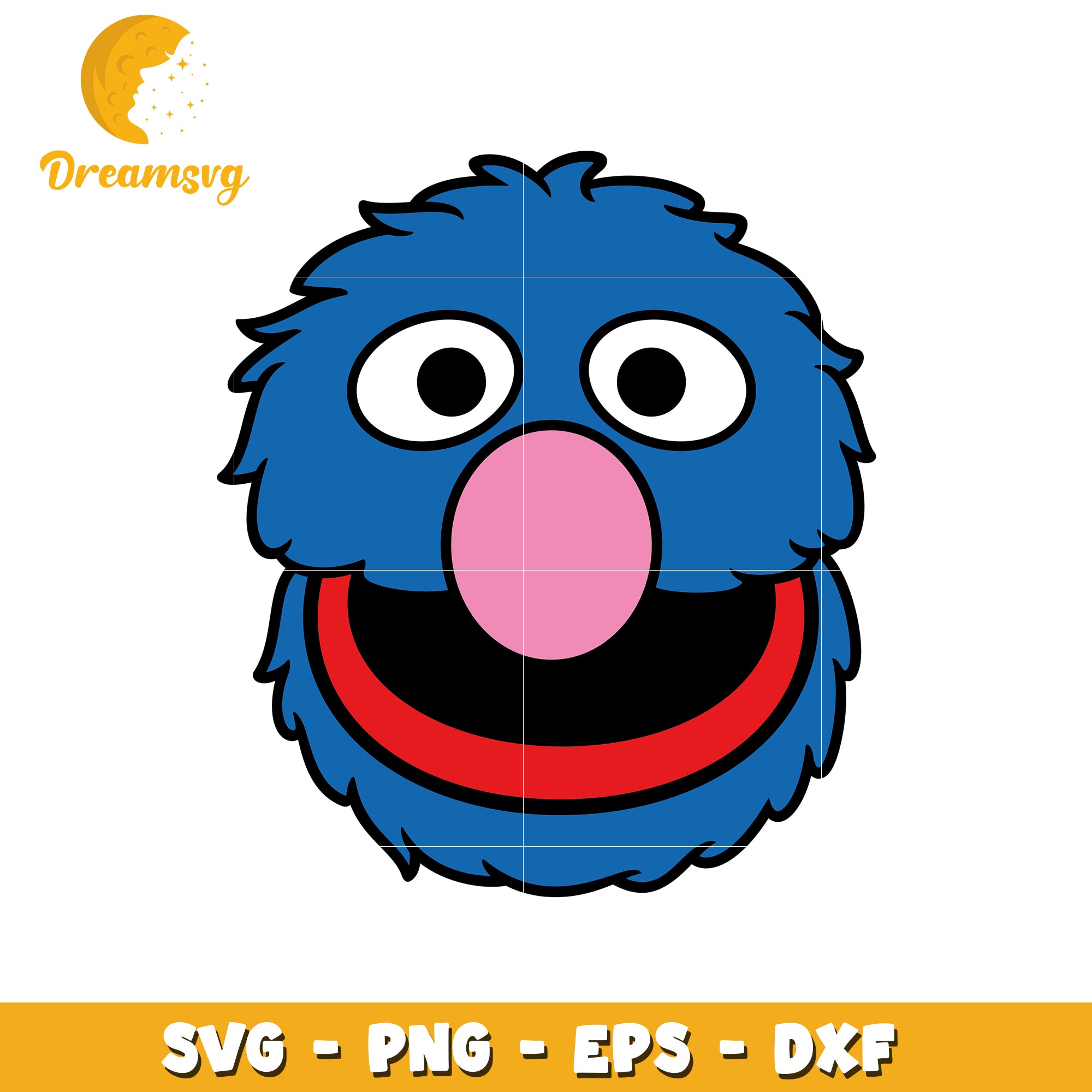 Playful Grover Head SVG Graphic for Fun Crafting Projects – DreamSVG Store