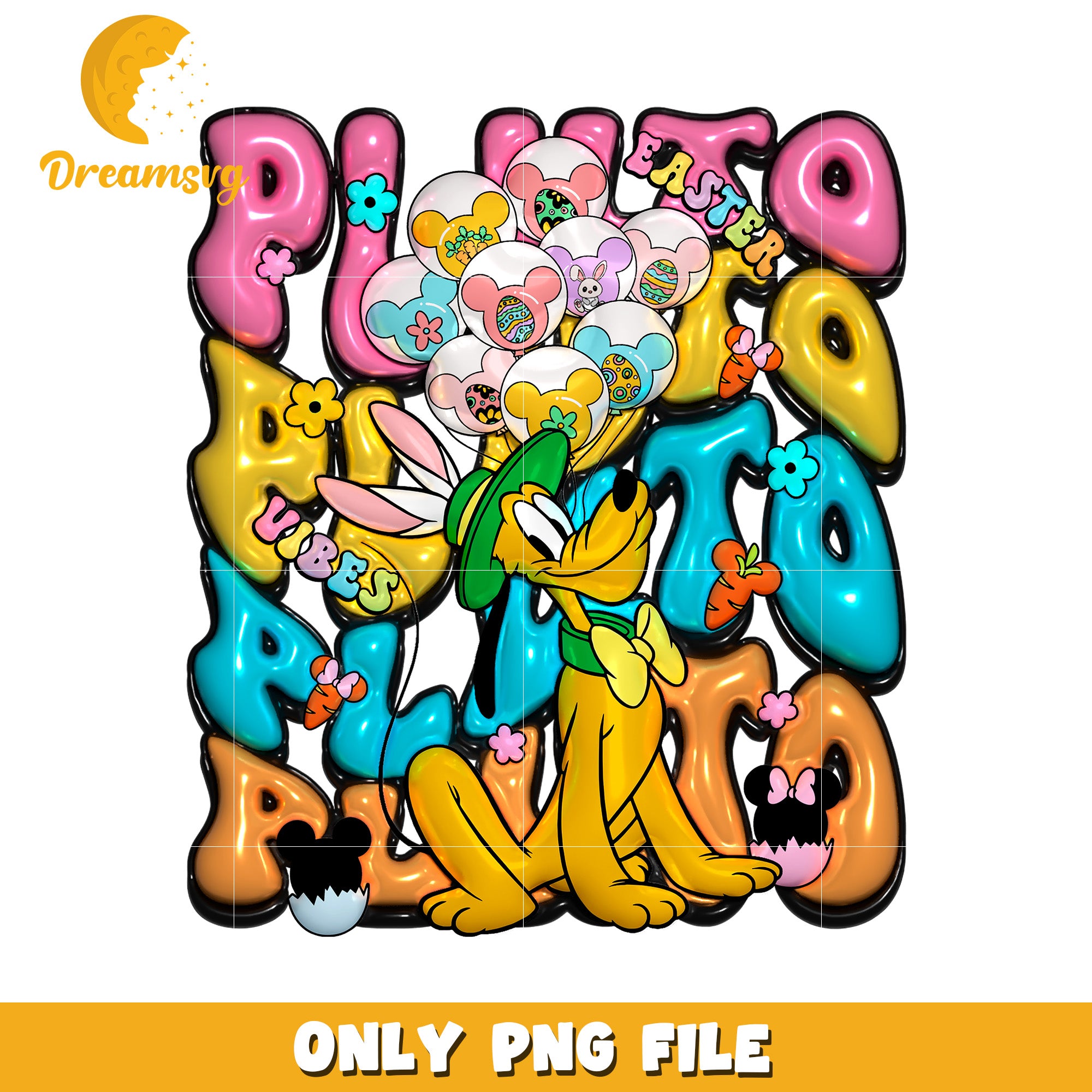 Pluto Easter PNG Sublimation – DreamSVG Store