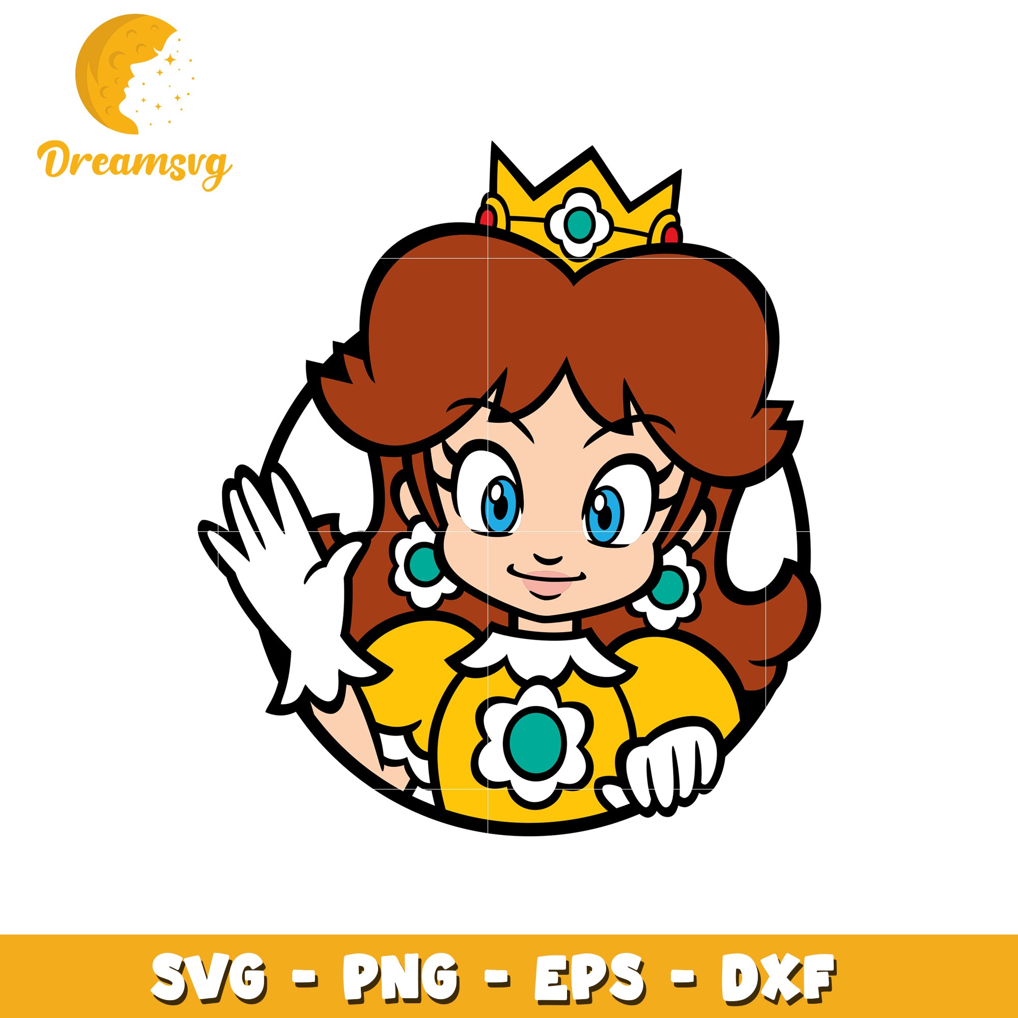 Princess Daisy SVG PNG EPS DXF Cut File – DreamSVG Store