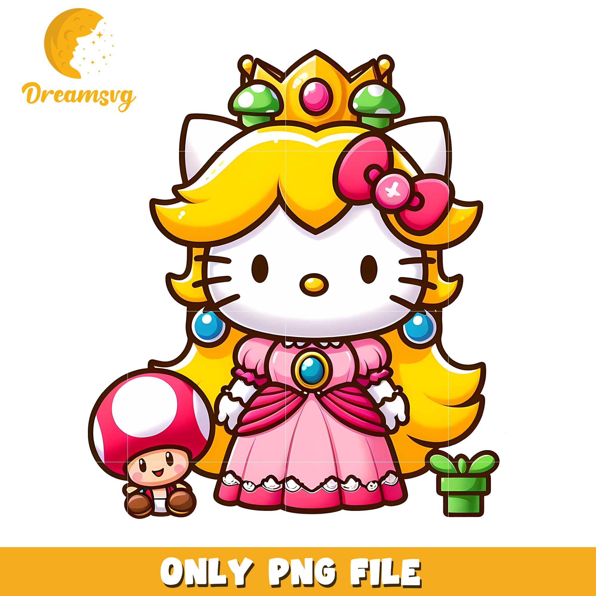 Princess Peach Hello Kitty PNG Image – DreamSVG Store