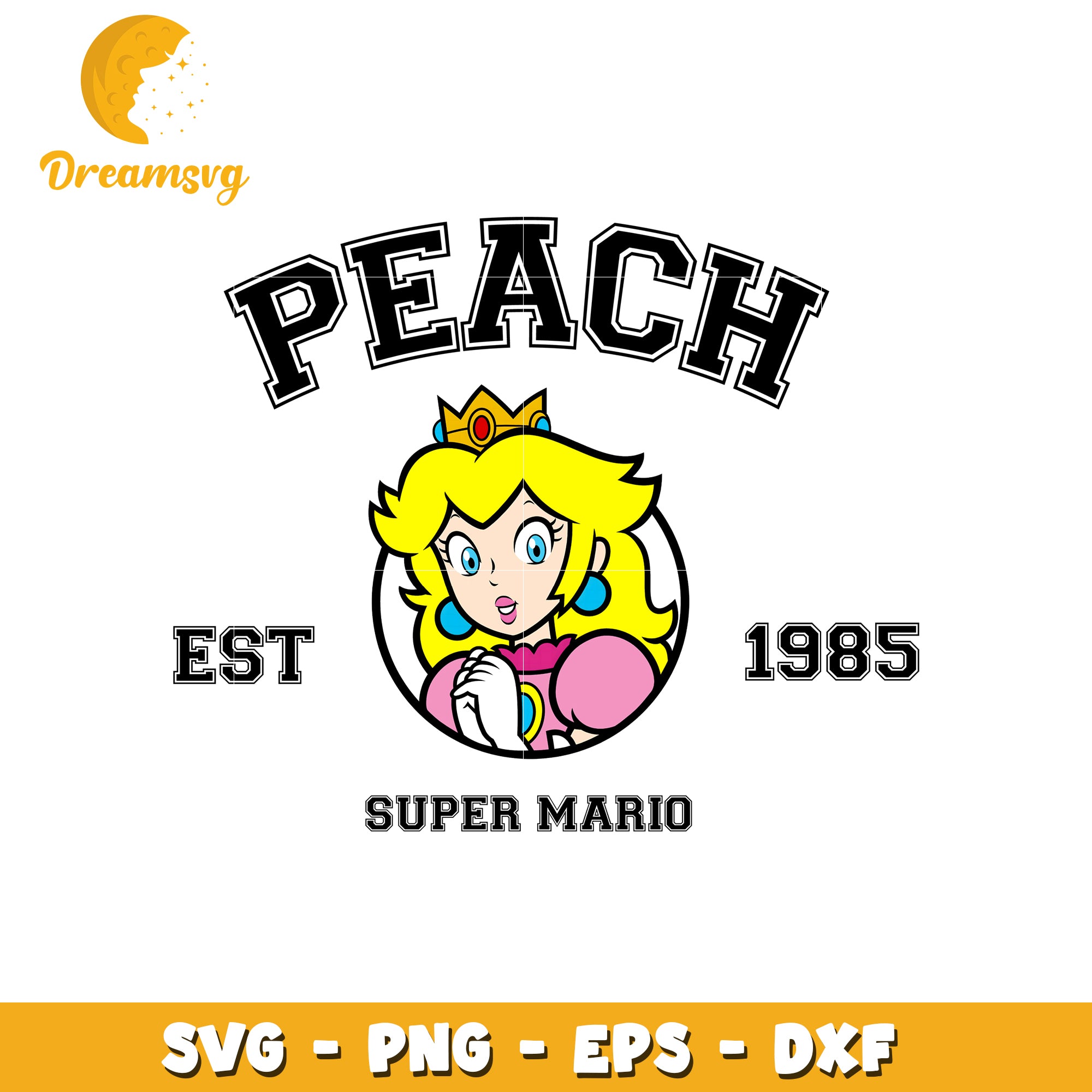 Princess Peach SVG Cut File 1985 – DreamSVG Store