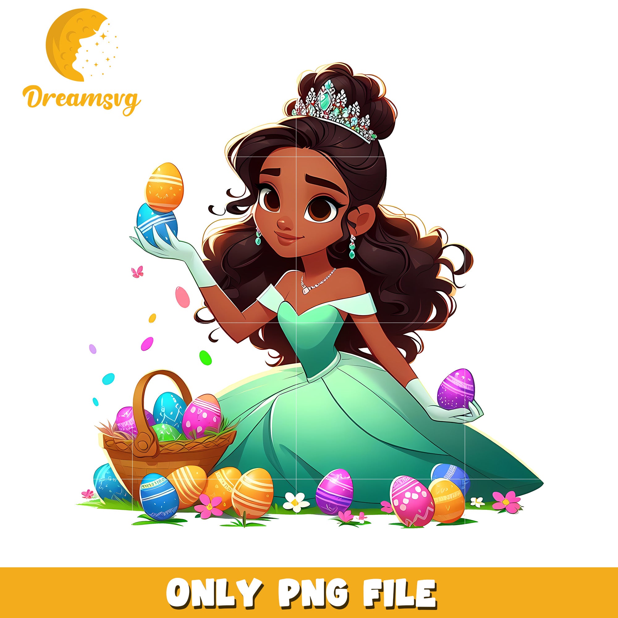 Princess Tiana easter eggs png, happy easter day png, disney png ...