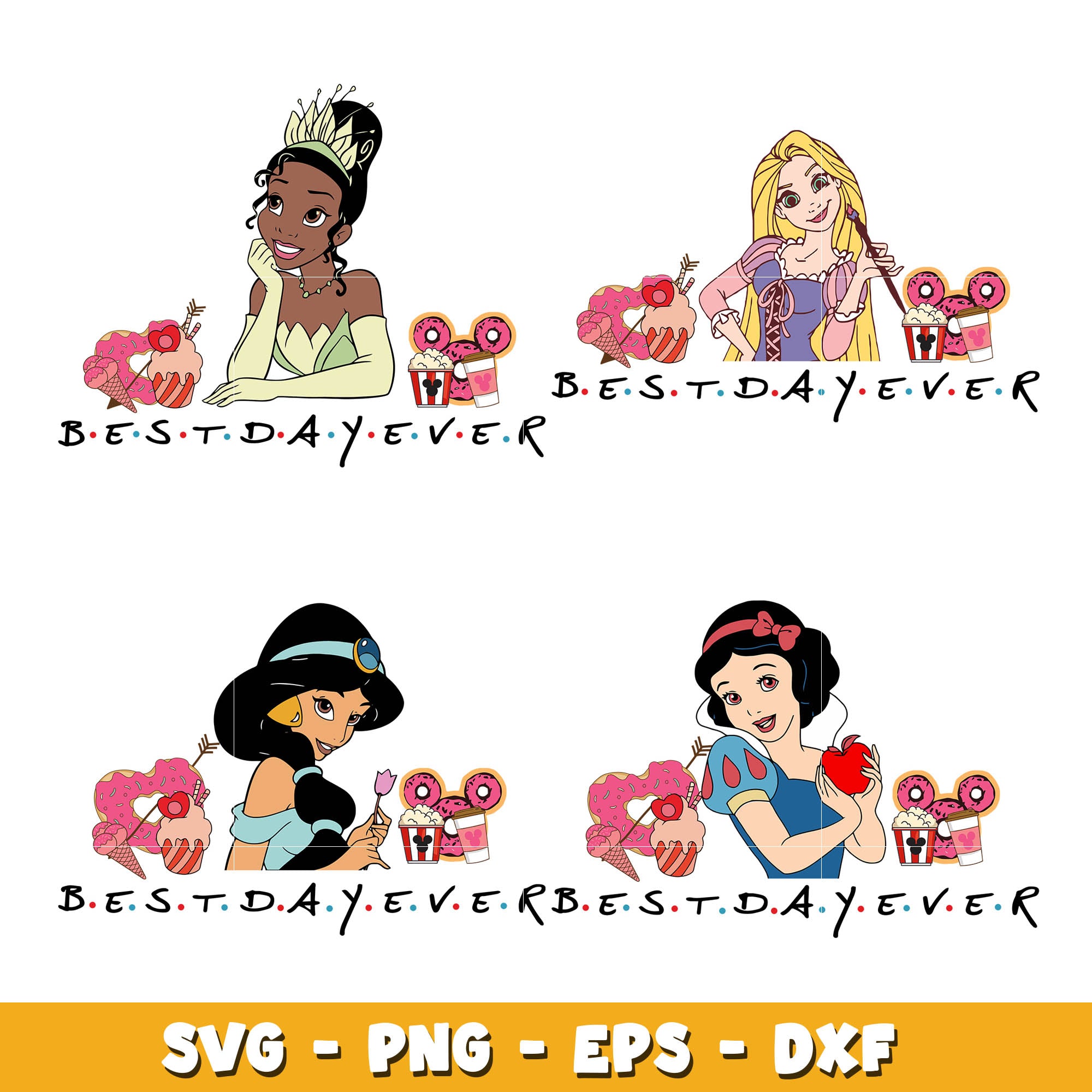 Disney Princess best day ever bundle svg, Disney svg, Digital download ...