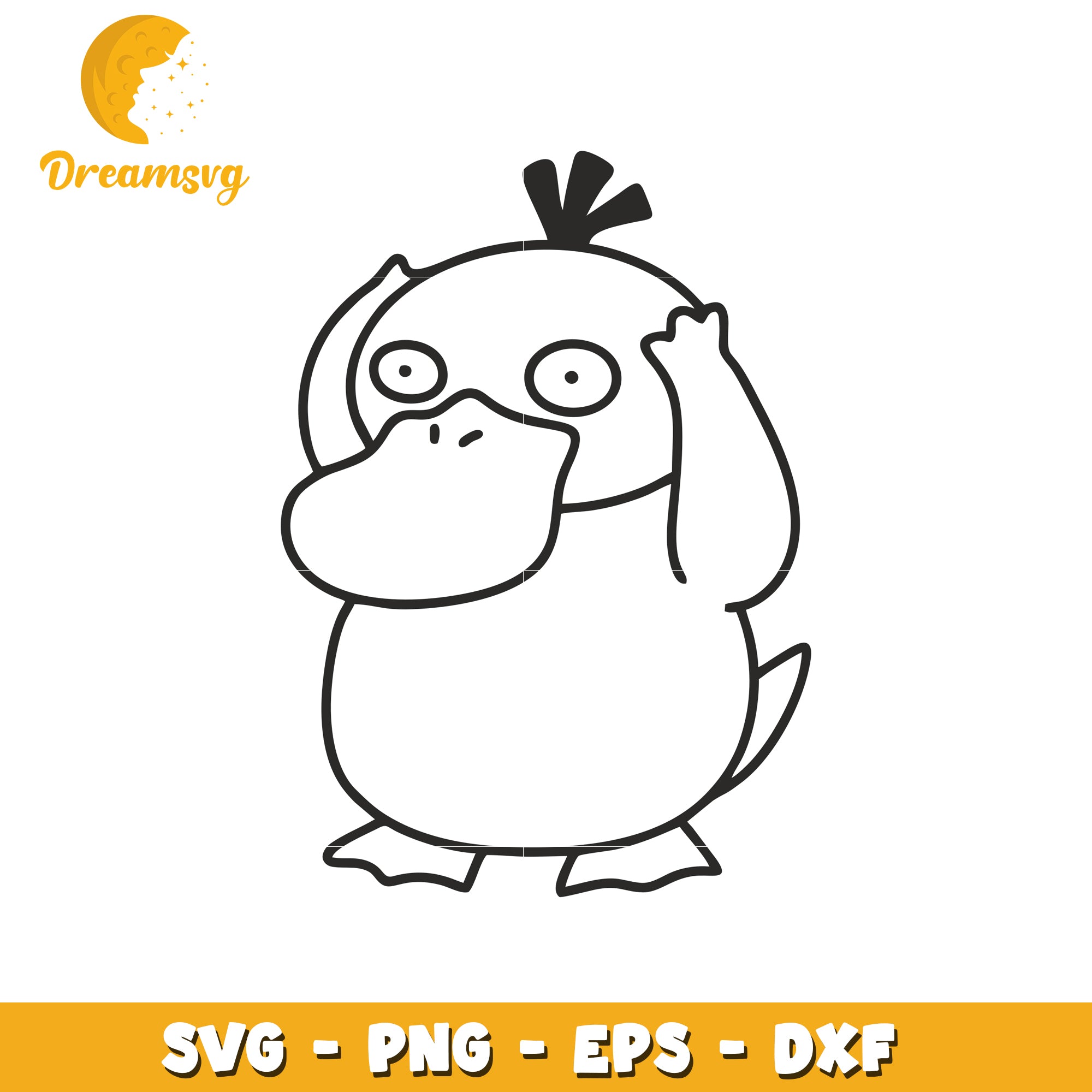 Psyduck SVG Cut File PNG EPS DXF – DreamSVG Store