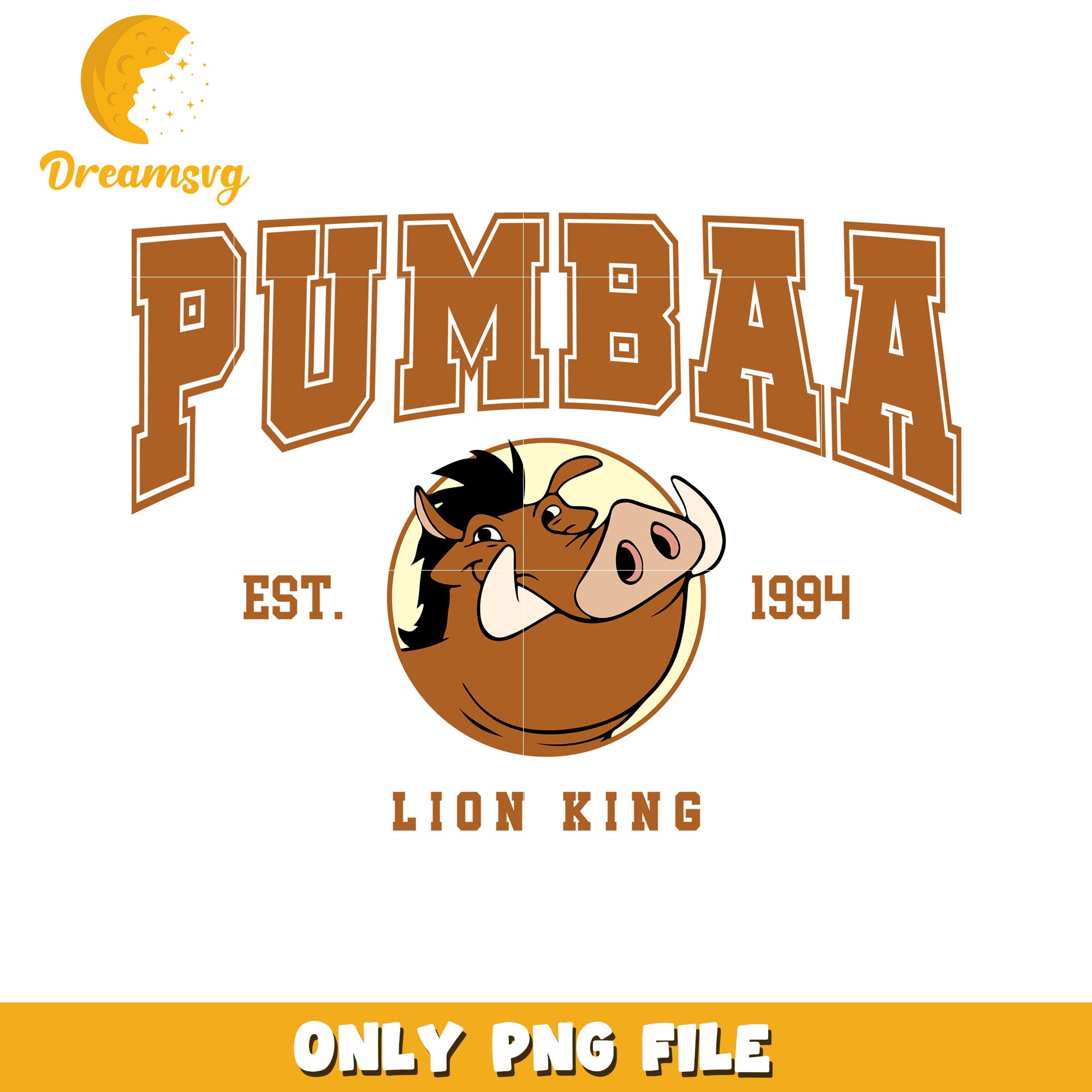 Pumbaa Lion King PNG Design – DreamSVG Store