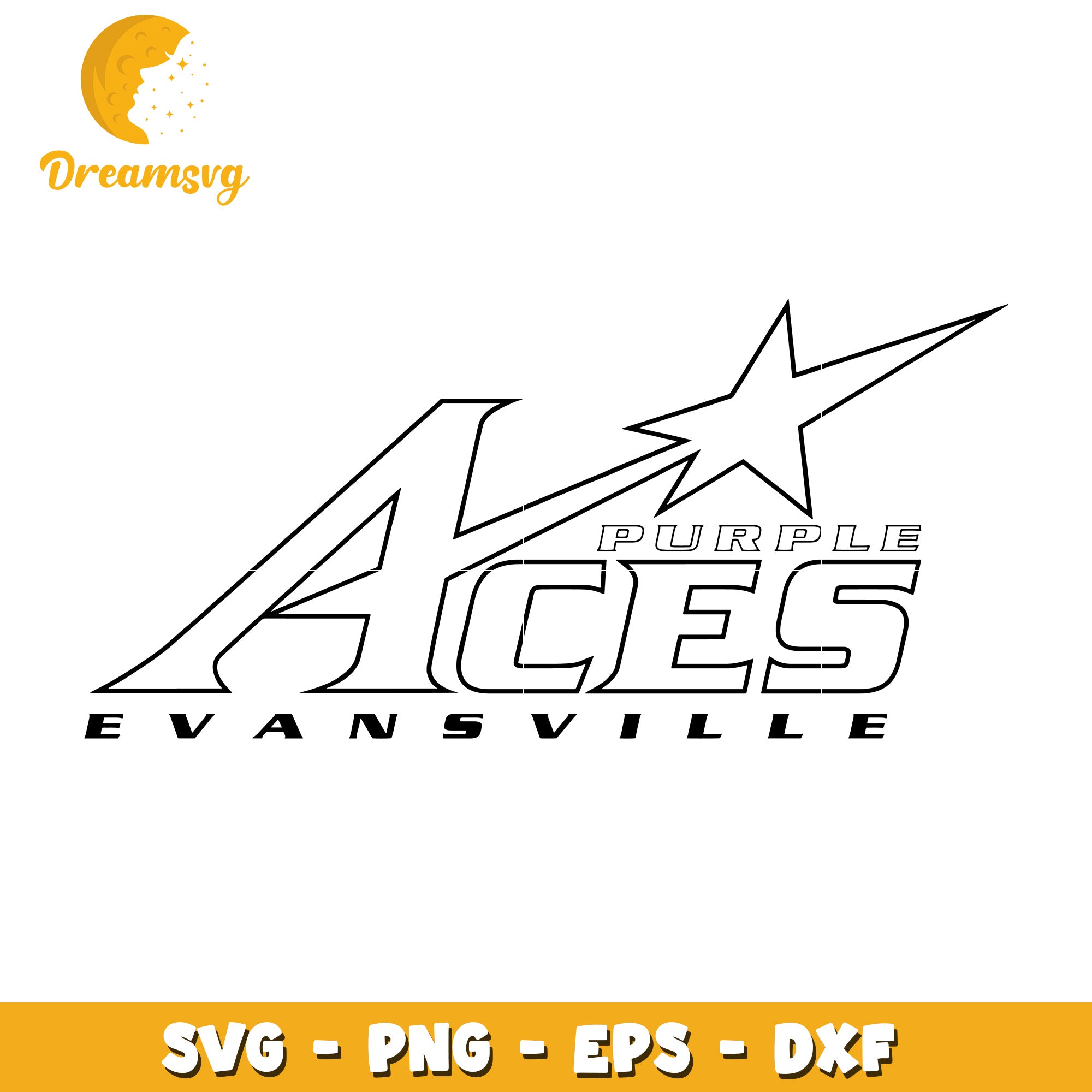 Purple Aces Evansville SVG Cut File – DreamSVG Store