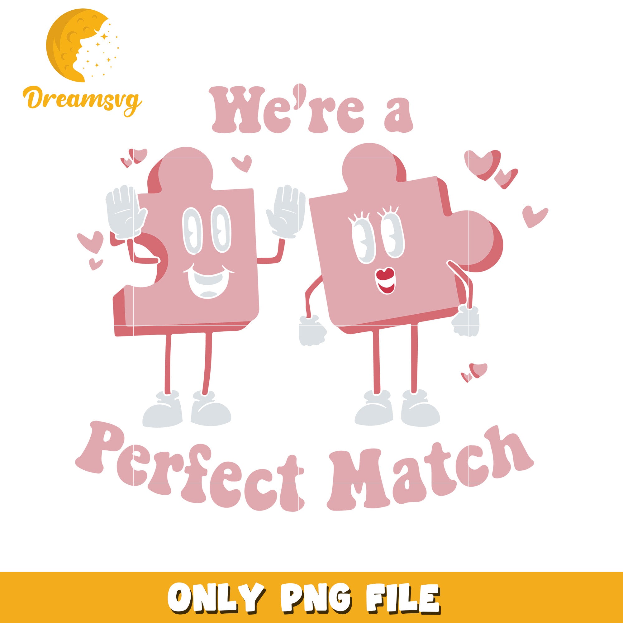 Puzzle Couple Perfect Match PNG – DreamSVG Store