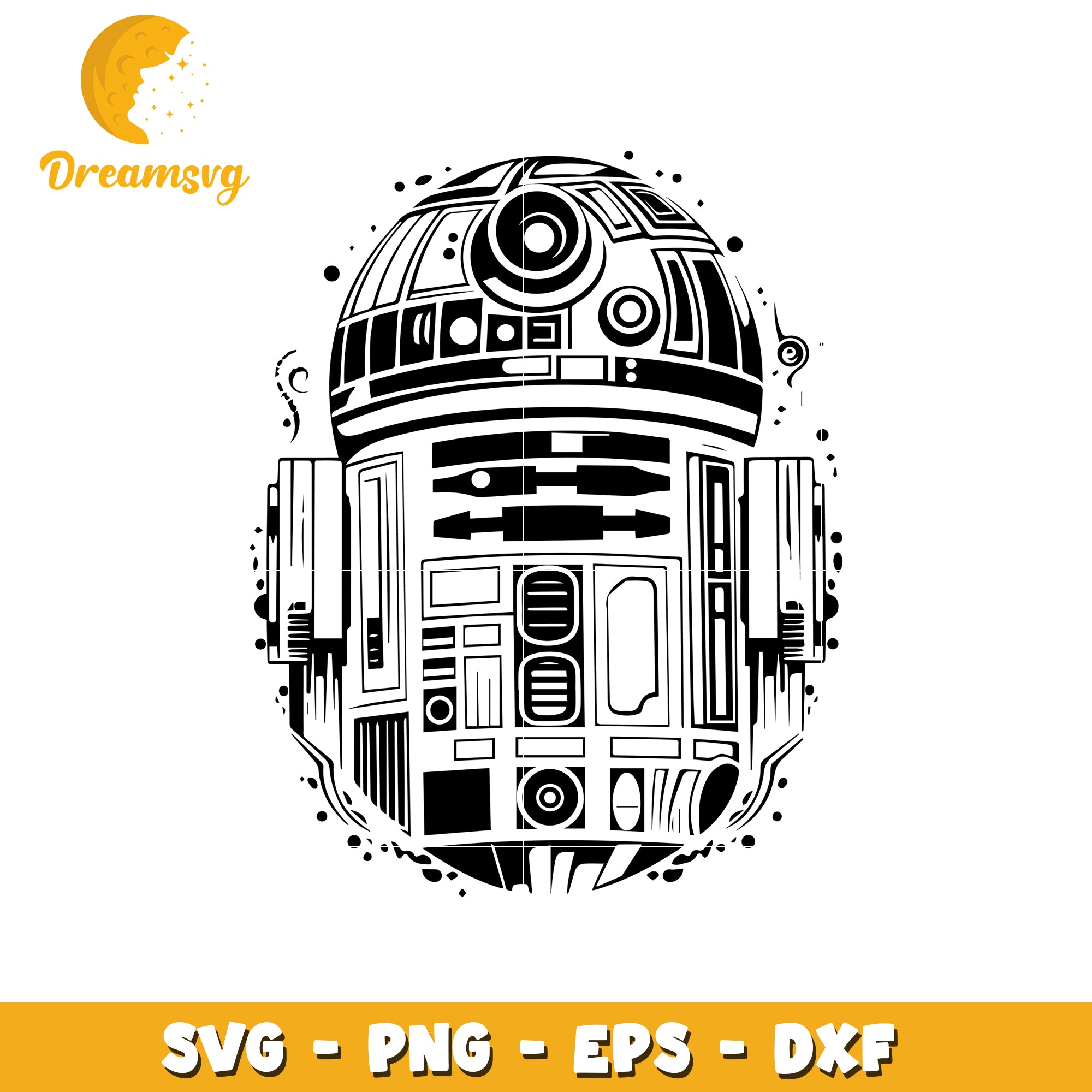 R2D2 SVG Cut File Robot Droid PNG – DreamSVG Store