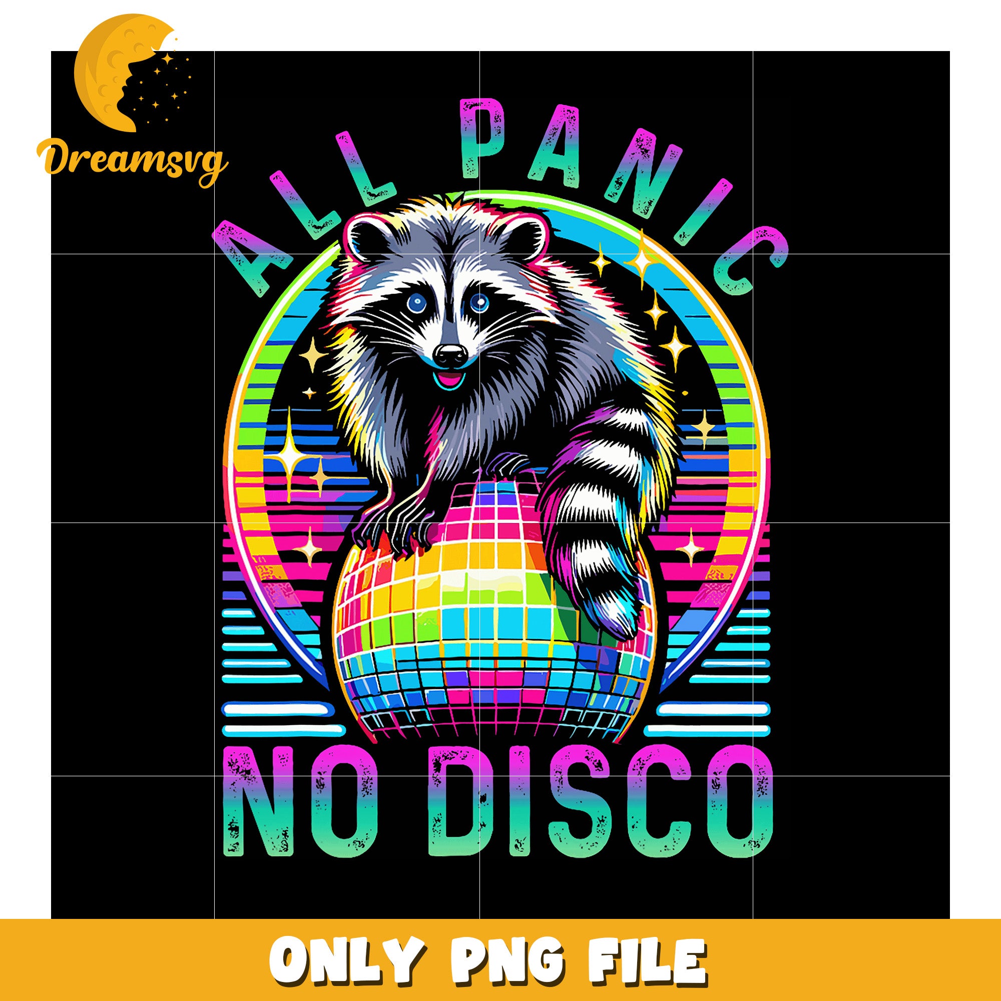 Raccoon Disco PNG All Panic No Disco Graphic – DreamSVG Store