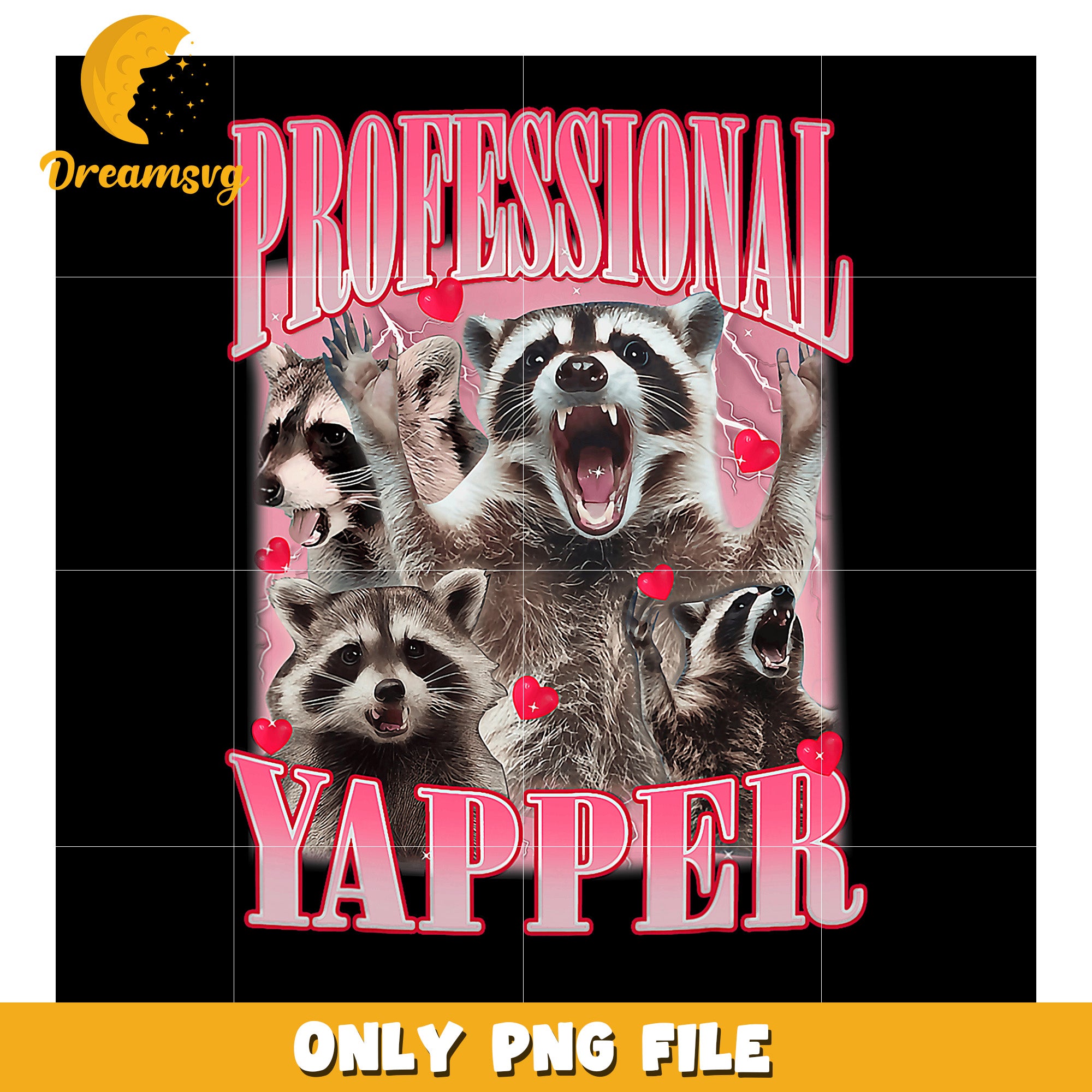 Raccoon Professional Yapper PNG Design – DreamSVG Store
