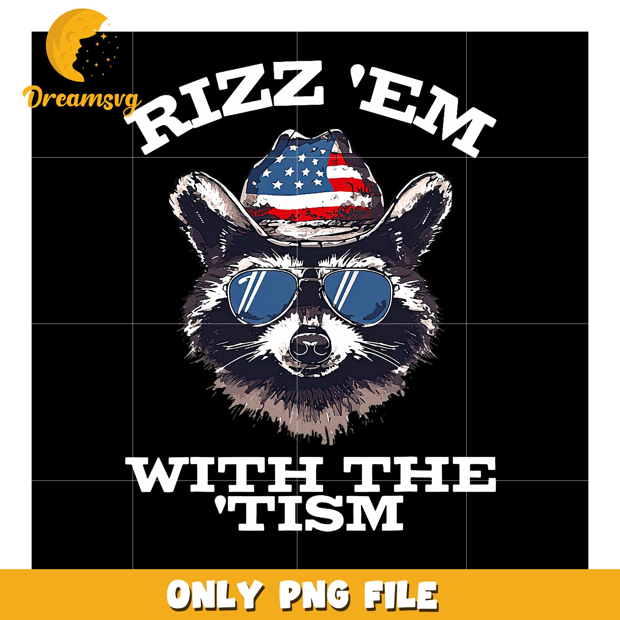 Raccoon Rizz Em PNG Patriotic Design – DreamSVG Store