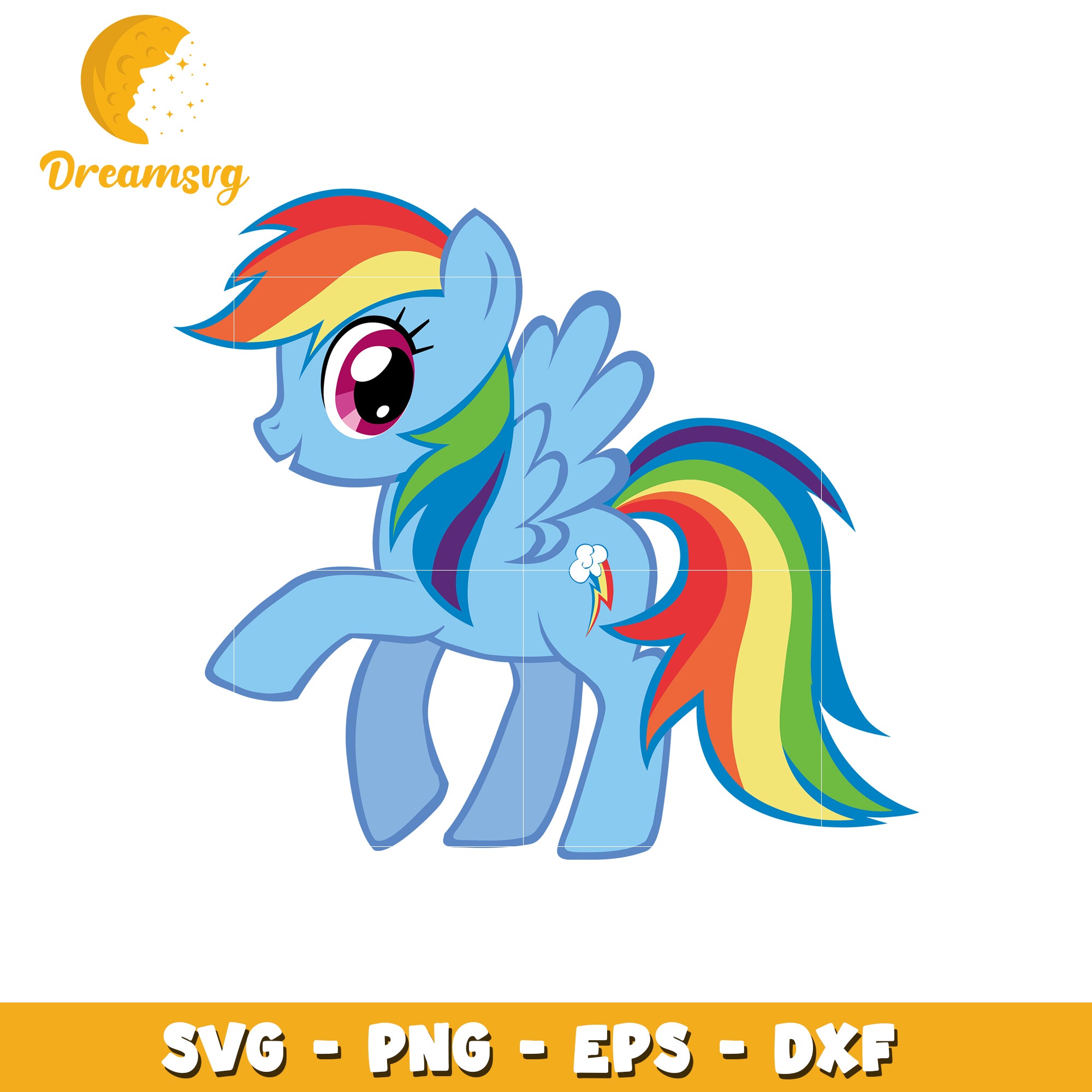 Rainbow Dash SVG Cut File – DreamSVG Store