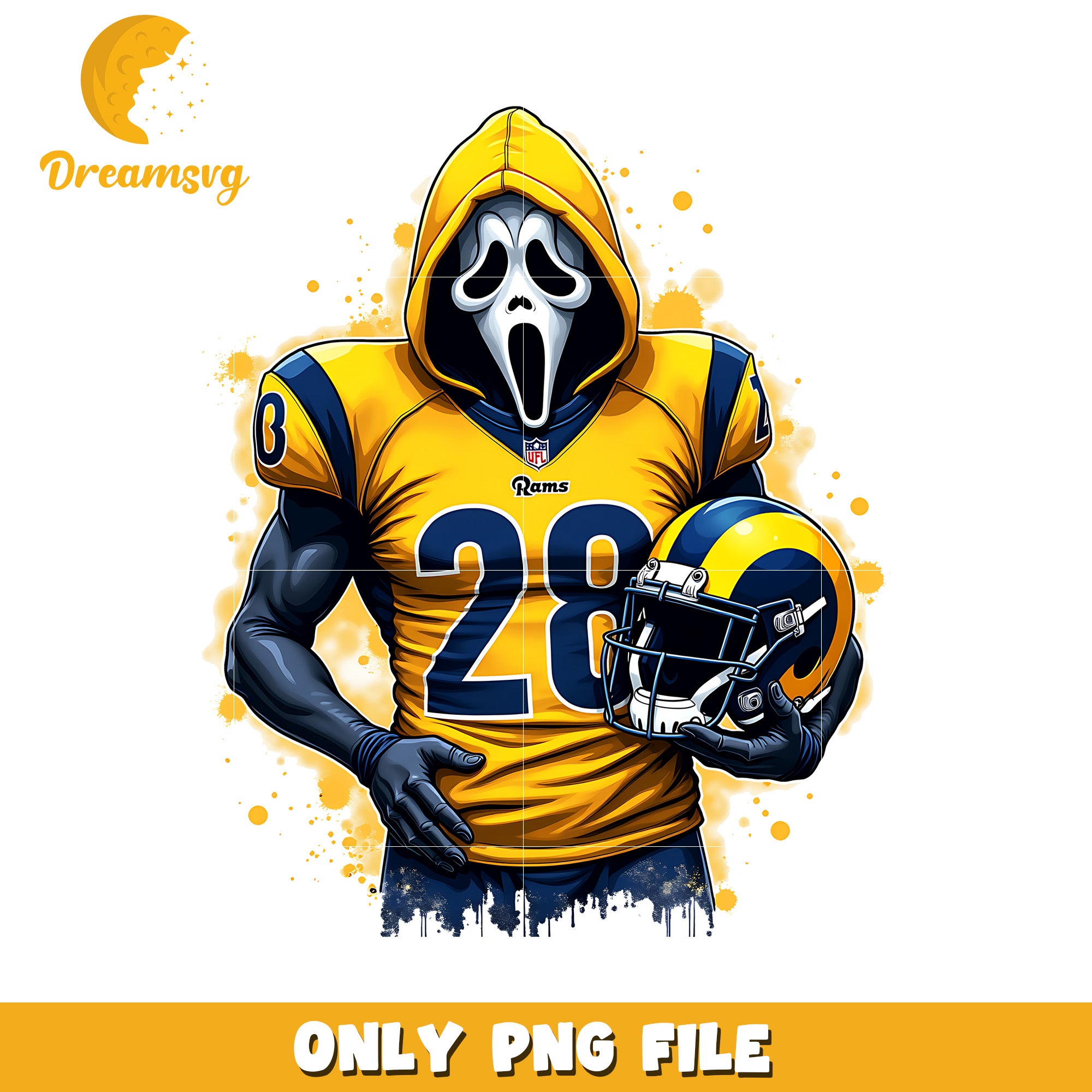 Rams ghost face png, nfl png, national football league png – DreamSVG Store