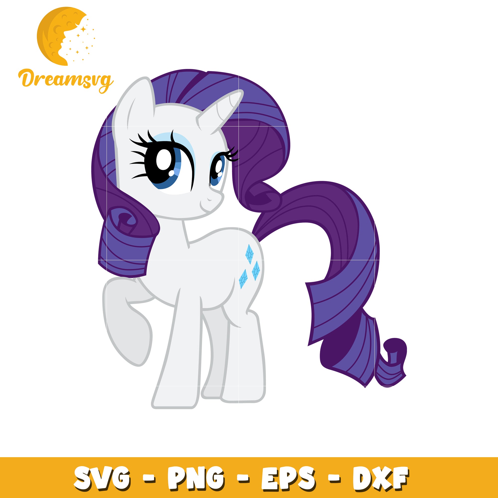 Rarity Pony SVG PNG EPS DXF Cut File – DreamSVG Store