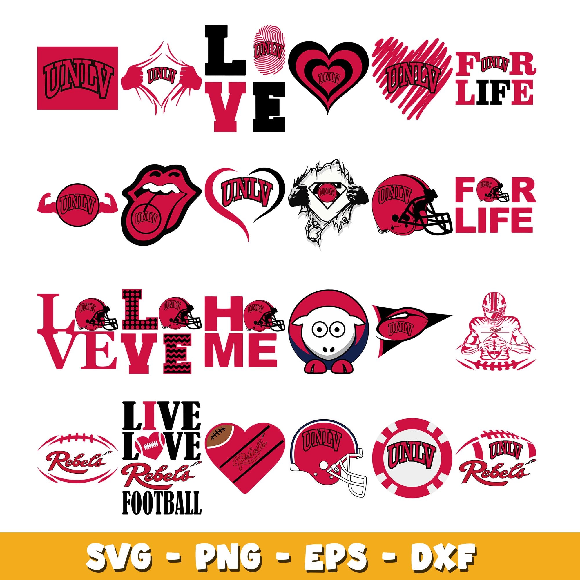 UNLV Rebels love Bundle svg, UNLV Rebels logo svg, ncaa svg – DreamSVG ...