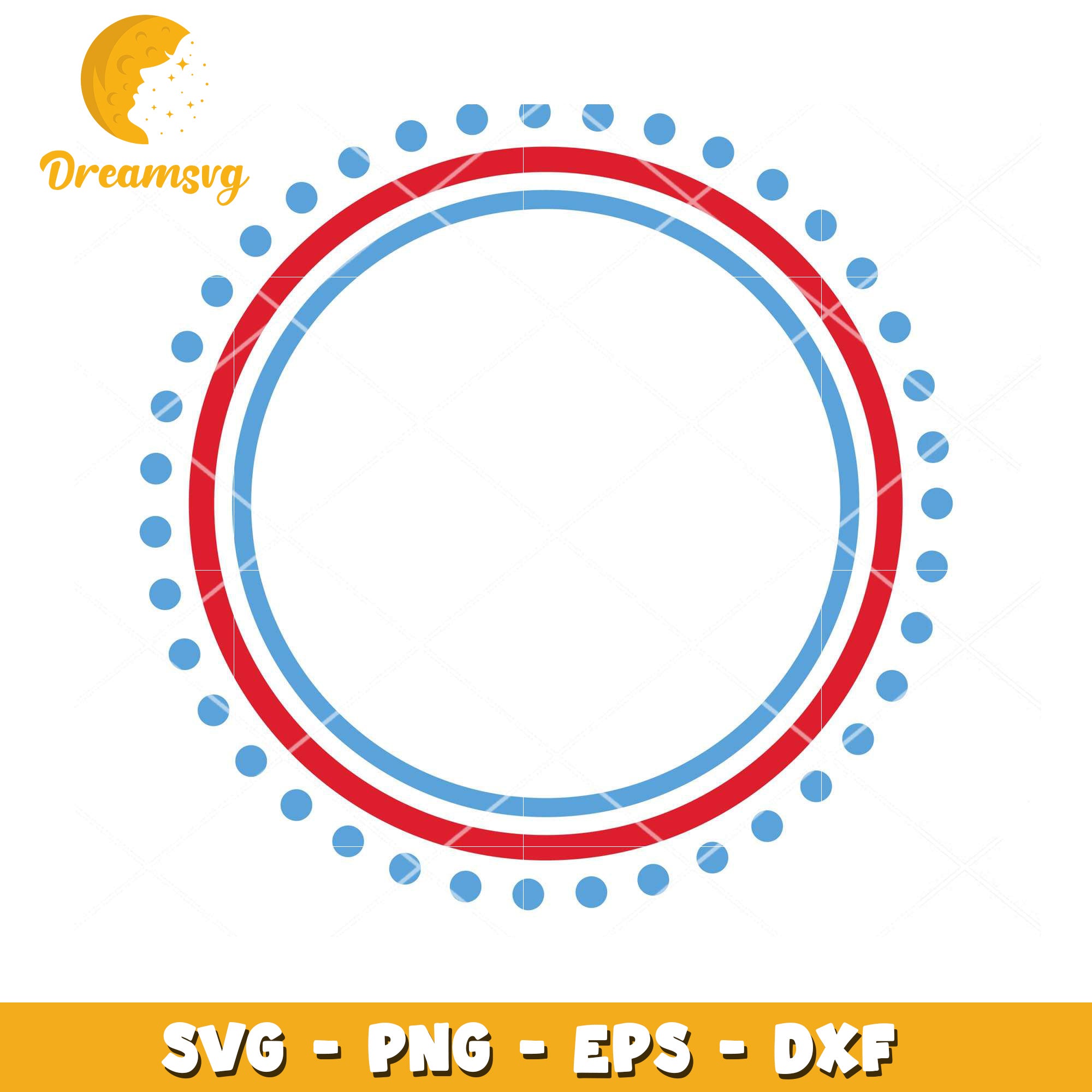 Red Blue Circle SVG Frame – DreamSVG Store