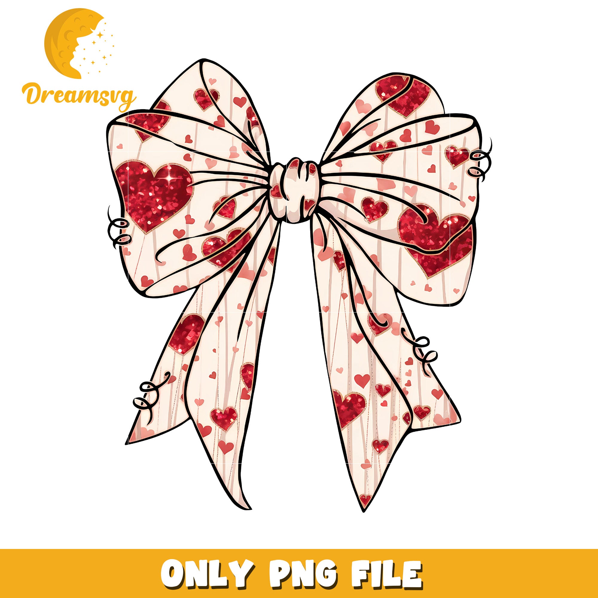 Red Heart Bow PNG Valentine Design – DreamSVG Store