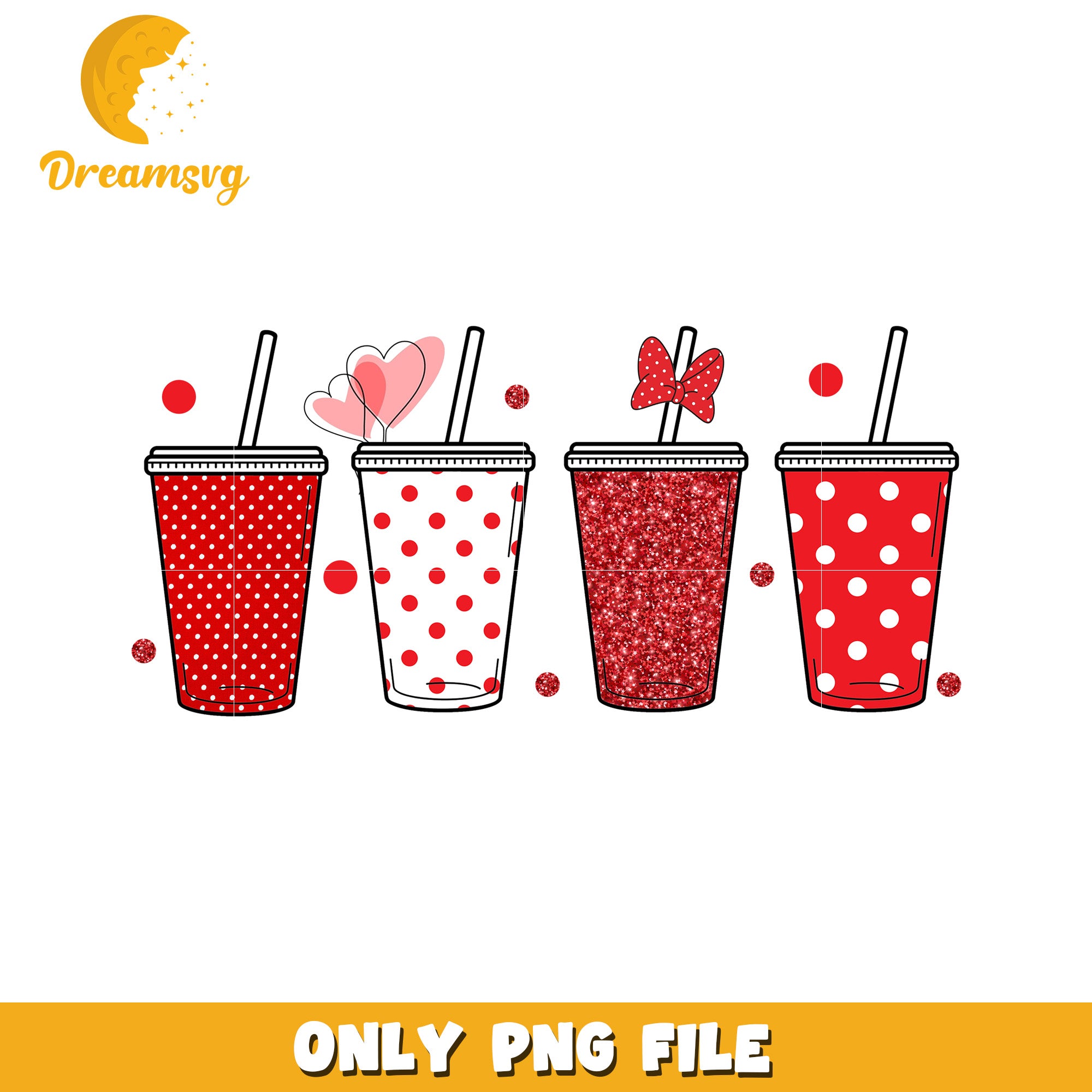 Red Polka Dot Cups PNG – DreamSVG Store