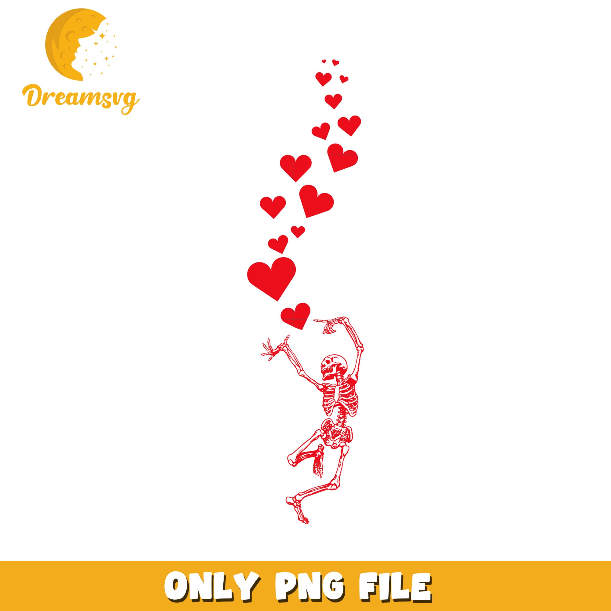 Red Skeleton Hearts PNG – DreamSVG Store