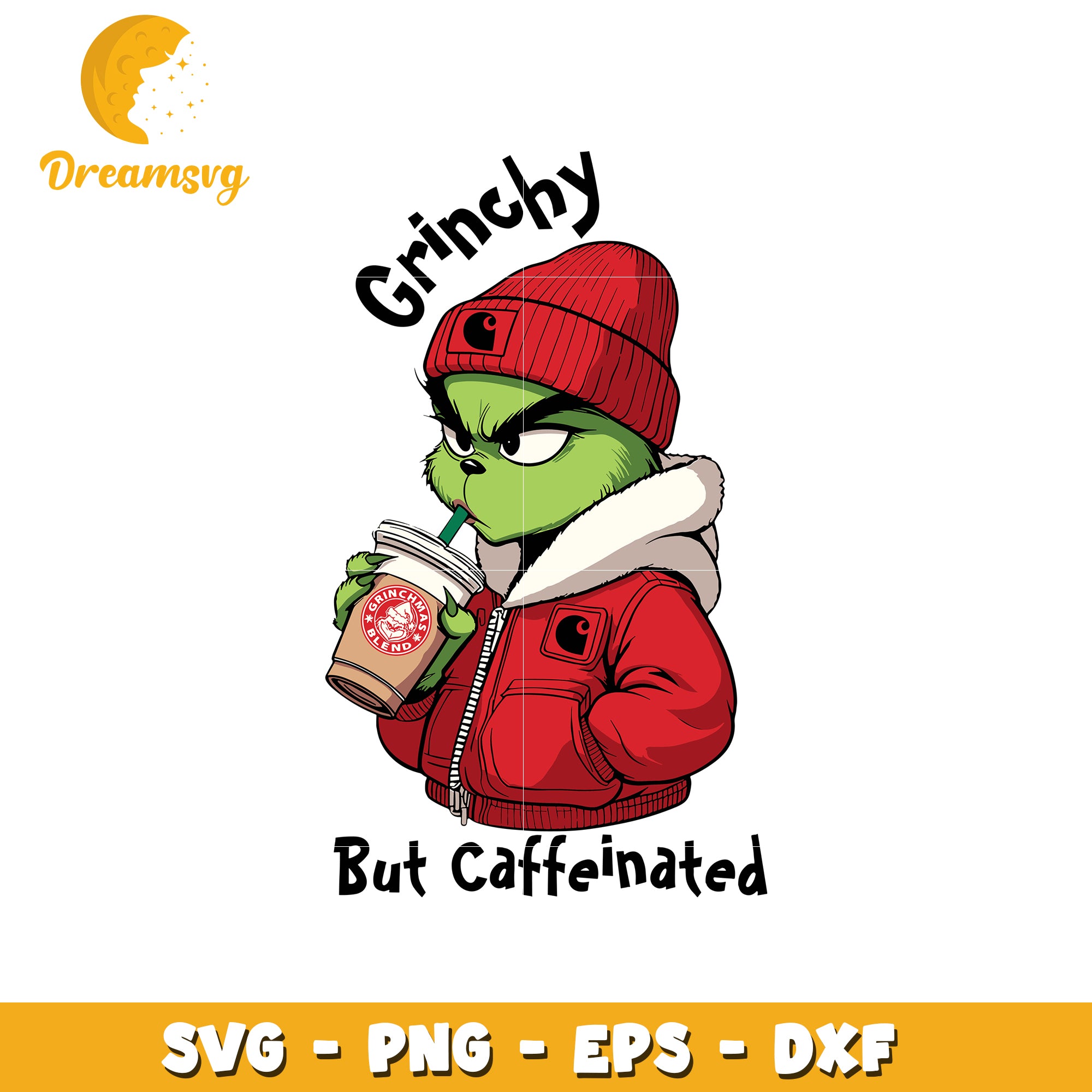 Red grinch grinchy but caffeinated svg, the grinch svg, coffee svg ...