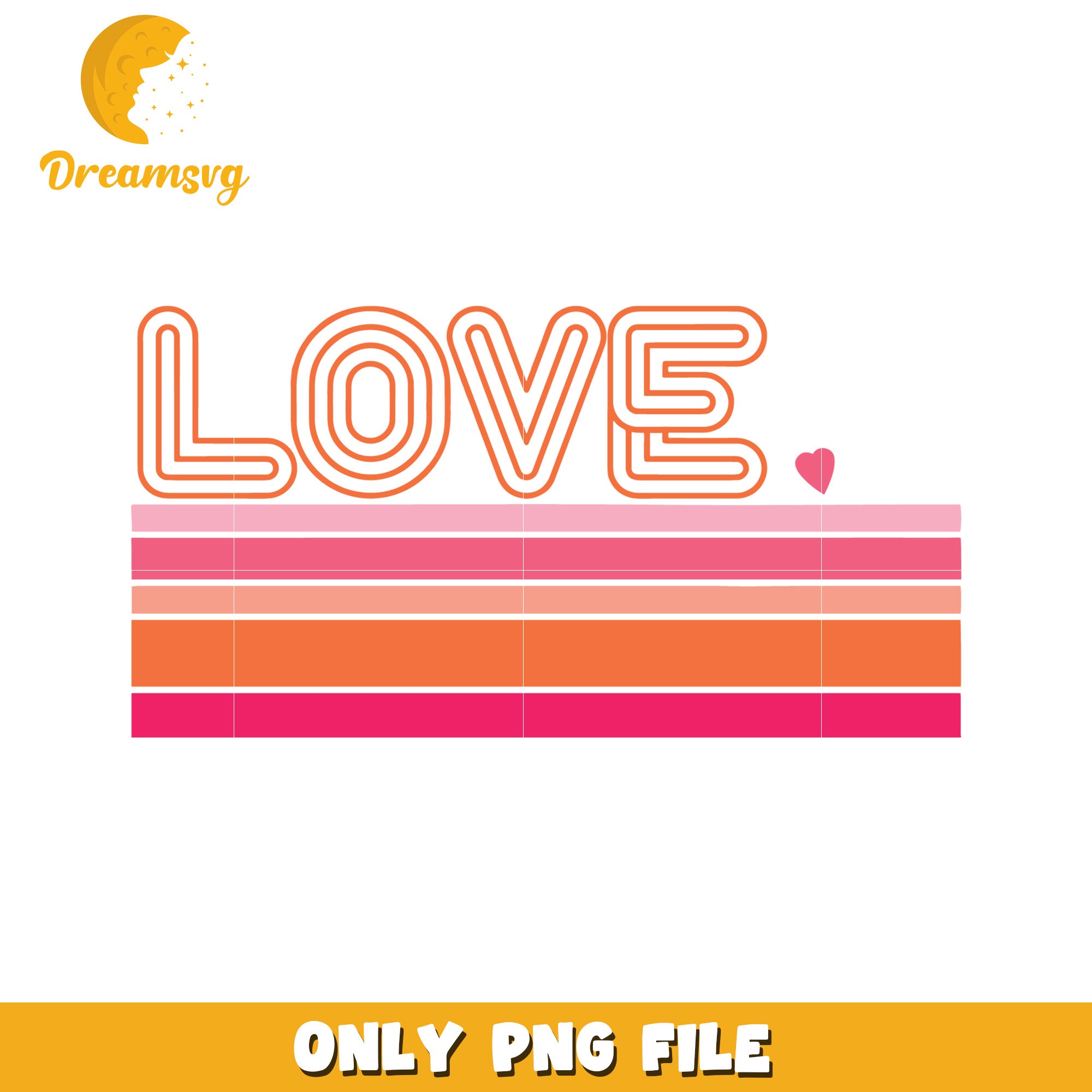 Retro Love PNG Design – DreamSVG Store