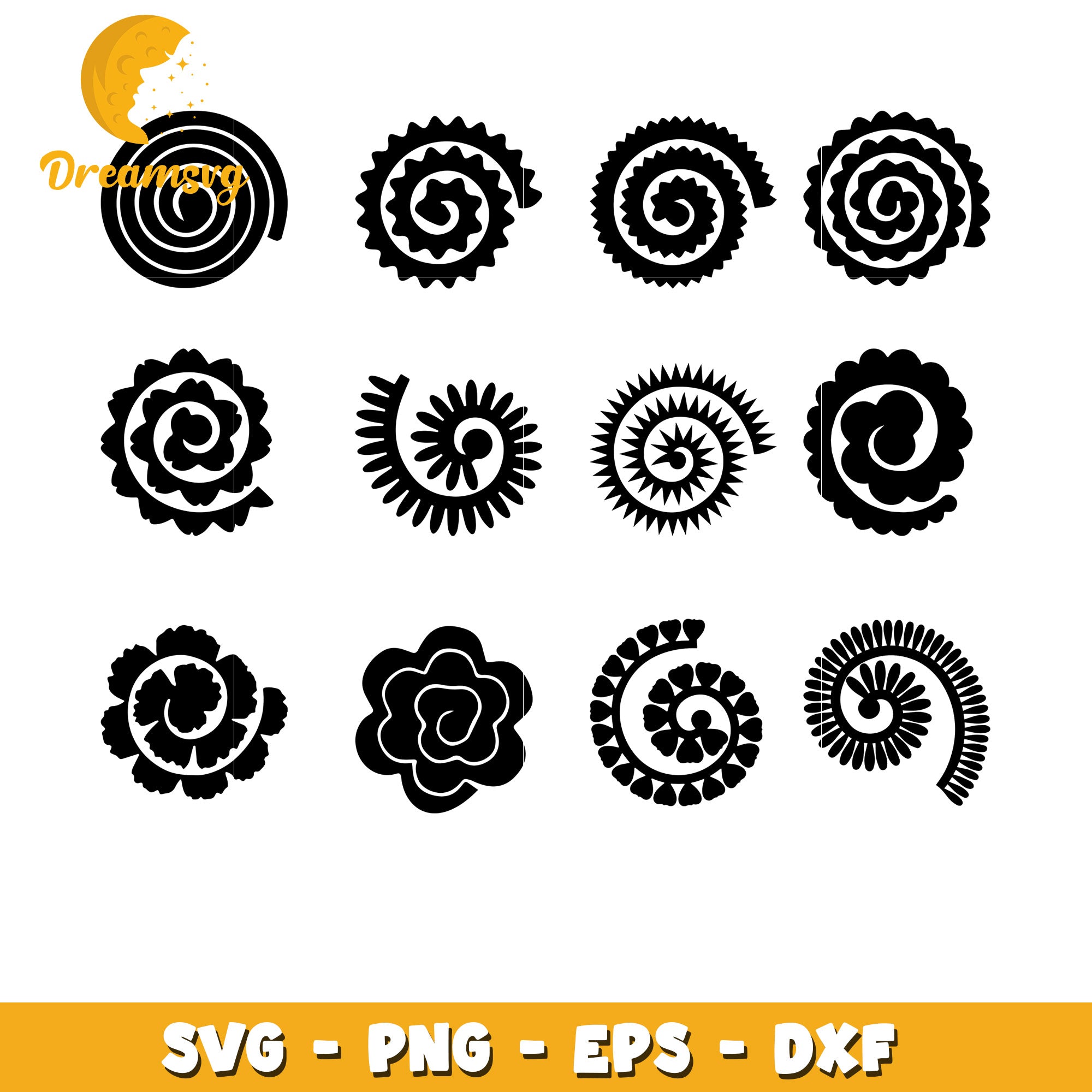 Layered felt flowers bundle svg, Rolled flower pattern svg – DreamSVG Store