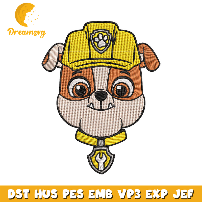 Rubble dog Embroidery Design, Paw patrol Embroidery