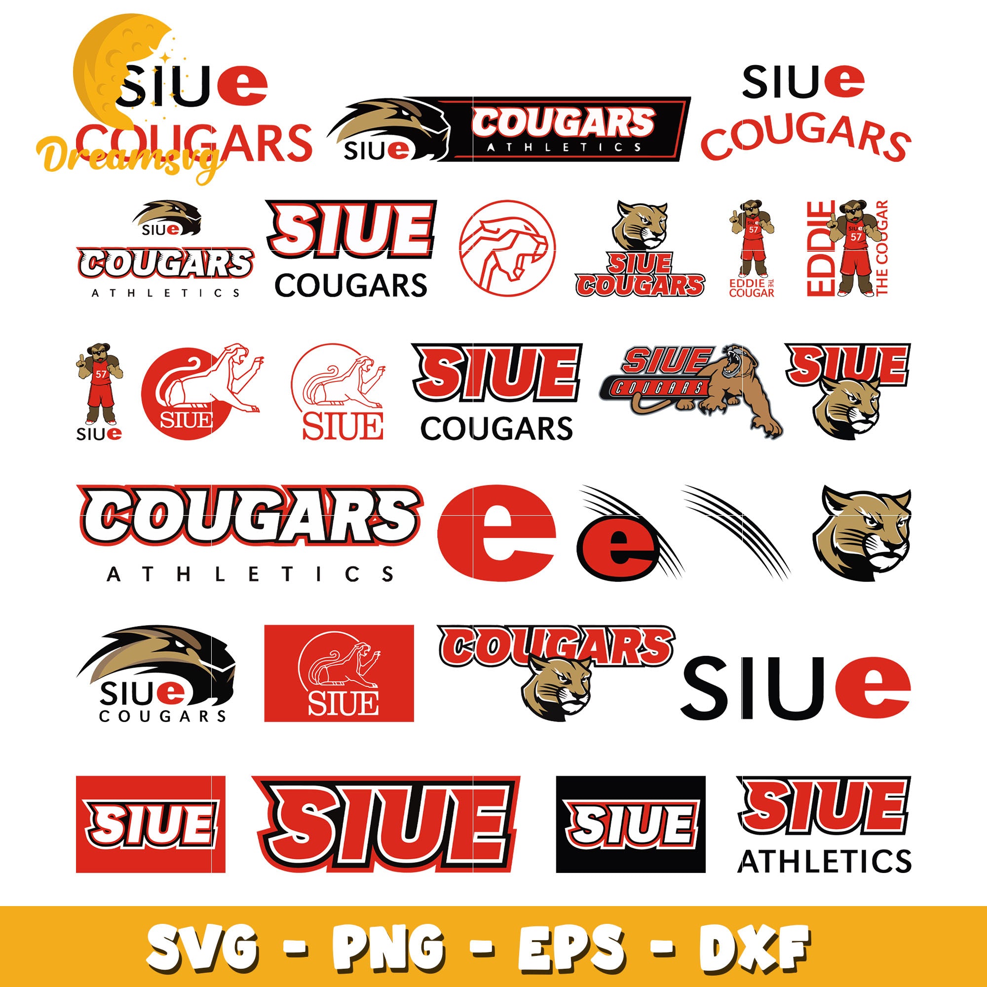 Siu edwardsville cougars bundle svg, siue cougars svg, ncaa logo svg ...