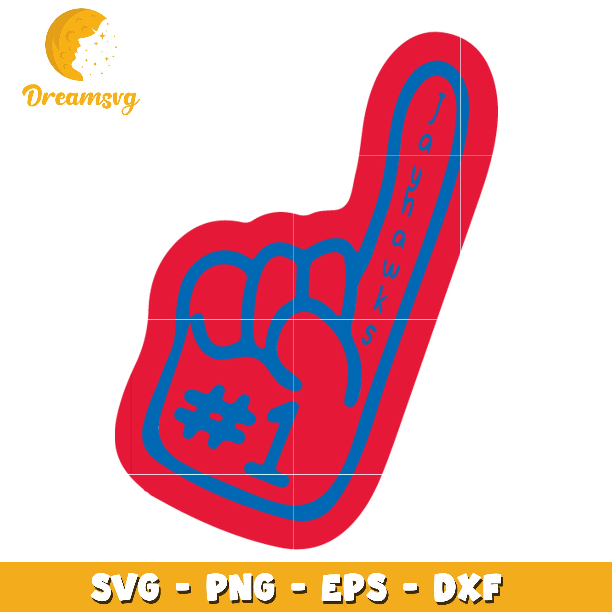 SVG Foam Finger Design Hawks Number 1 – DreamSVG Store