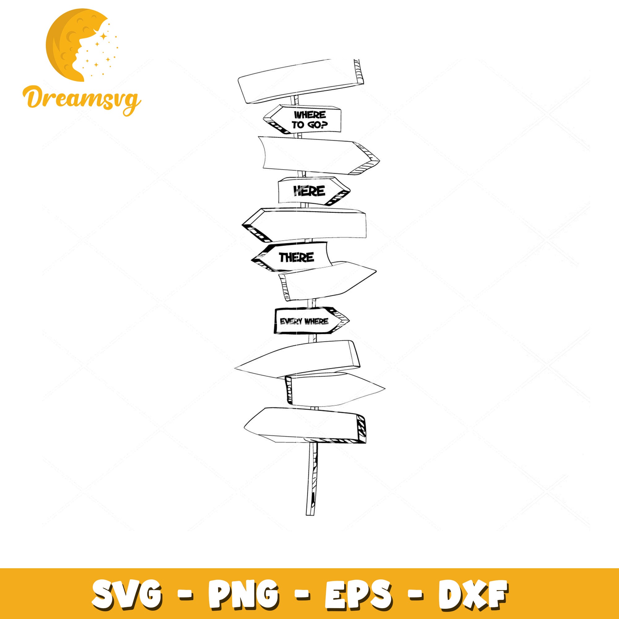 SVG Signpost Arrows Instant Download – DreamSVG Store