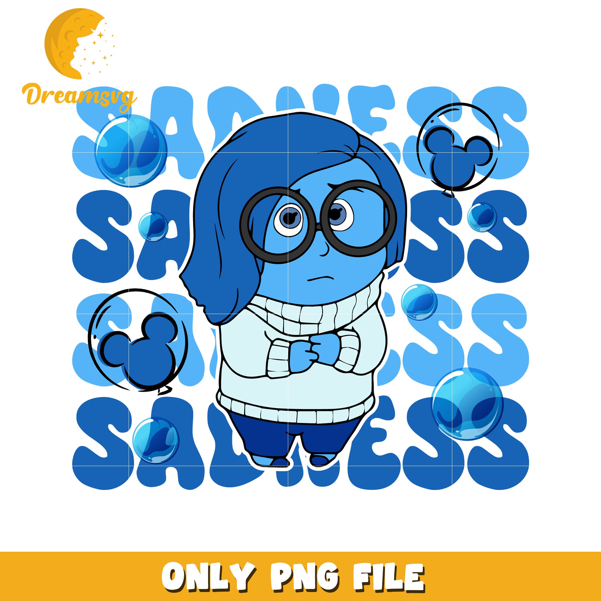 Sadness Character PNG File for Unique Designs and Crafts – DreamSVG Store