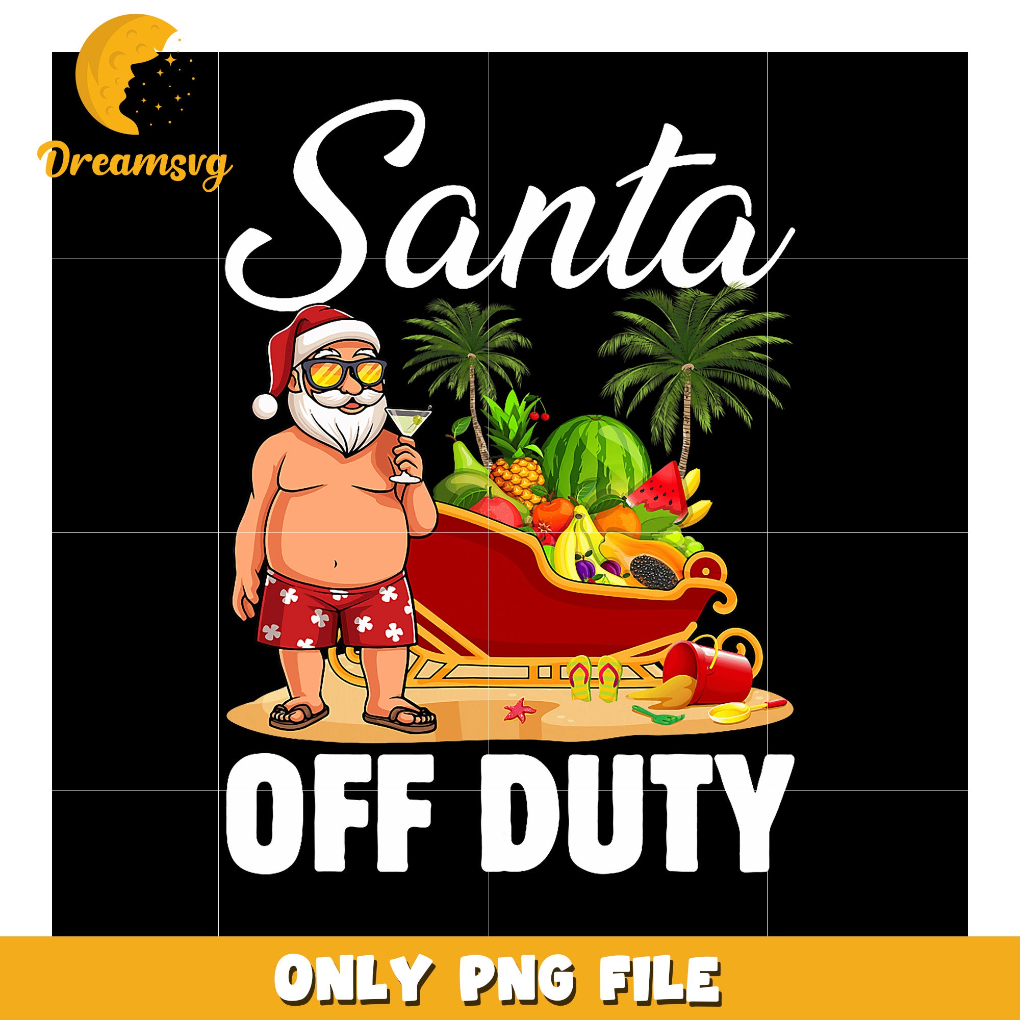 Santa Off Duty Tropical PNG – DreamSVG Store