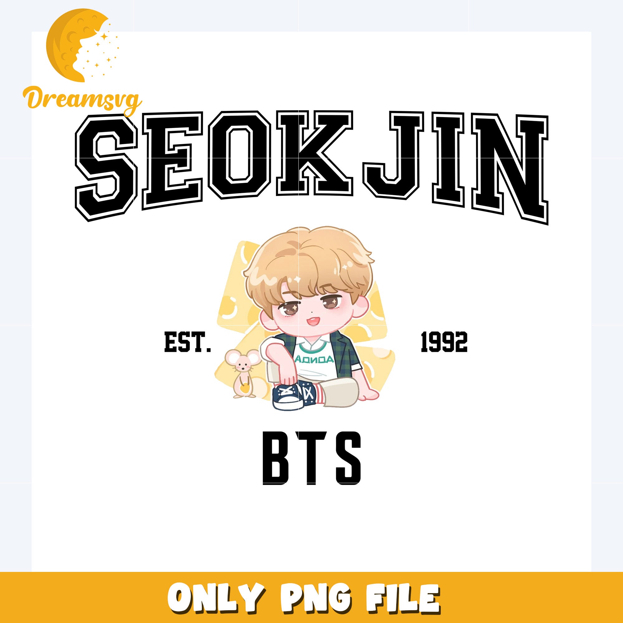 Seok jin black words bts png, bangtan boys png, bts members mascots pn ...