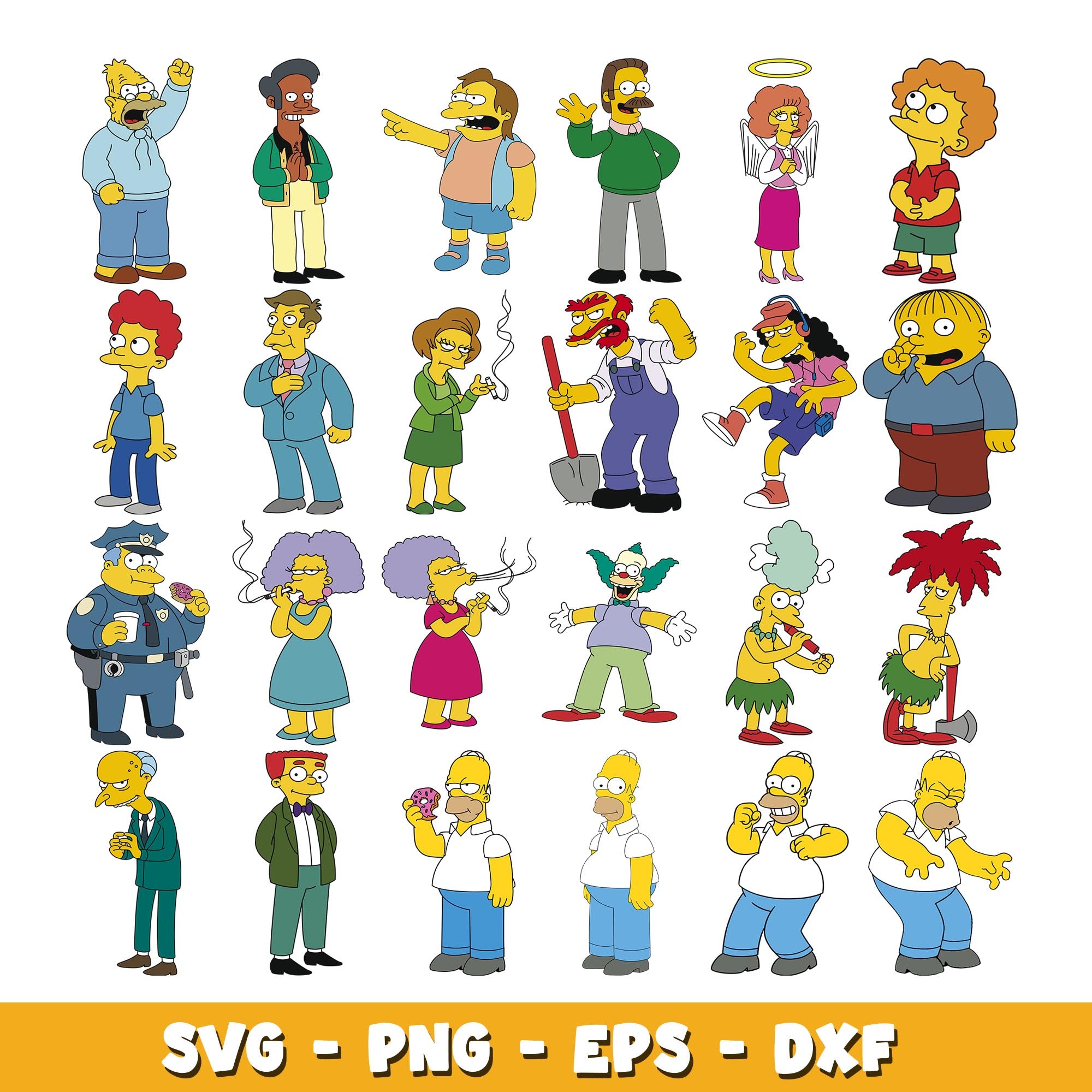 Simpsons Characters svg, The Simpsons bundle svg, cartoon svg ...