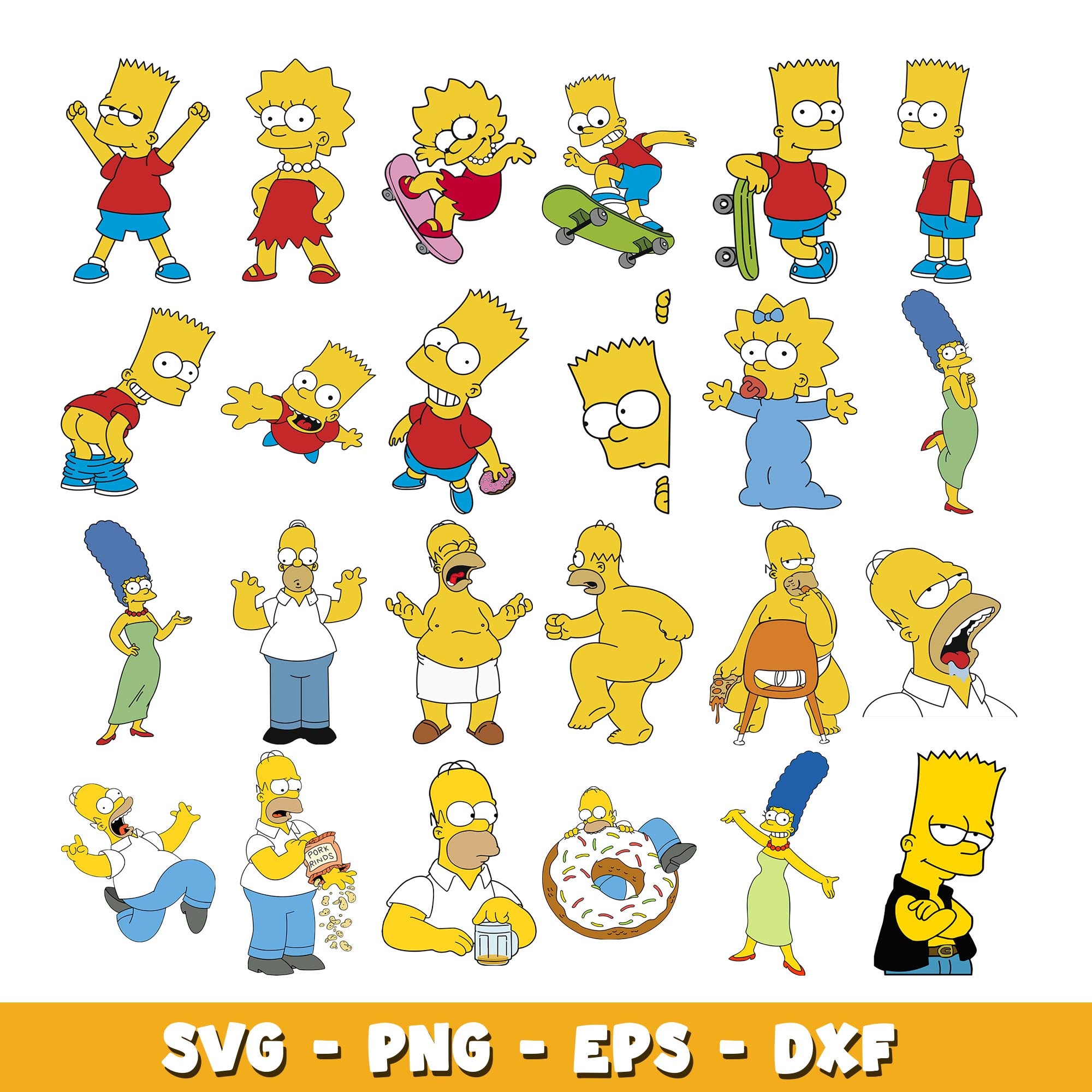 The simpson family members svg, The Simpsons bundle svg, cartoon svg ...
