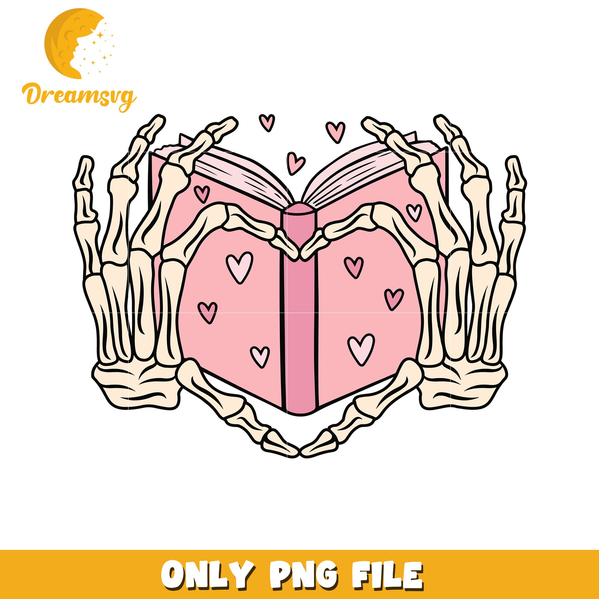 Skeleton Hands Book Love PNG – DreamSVG Store