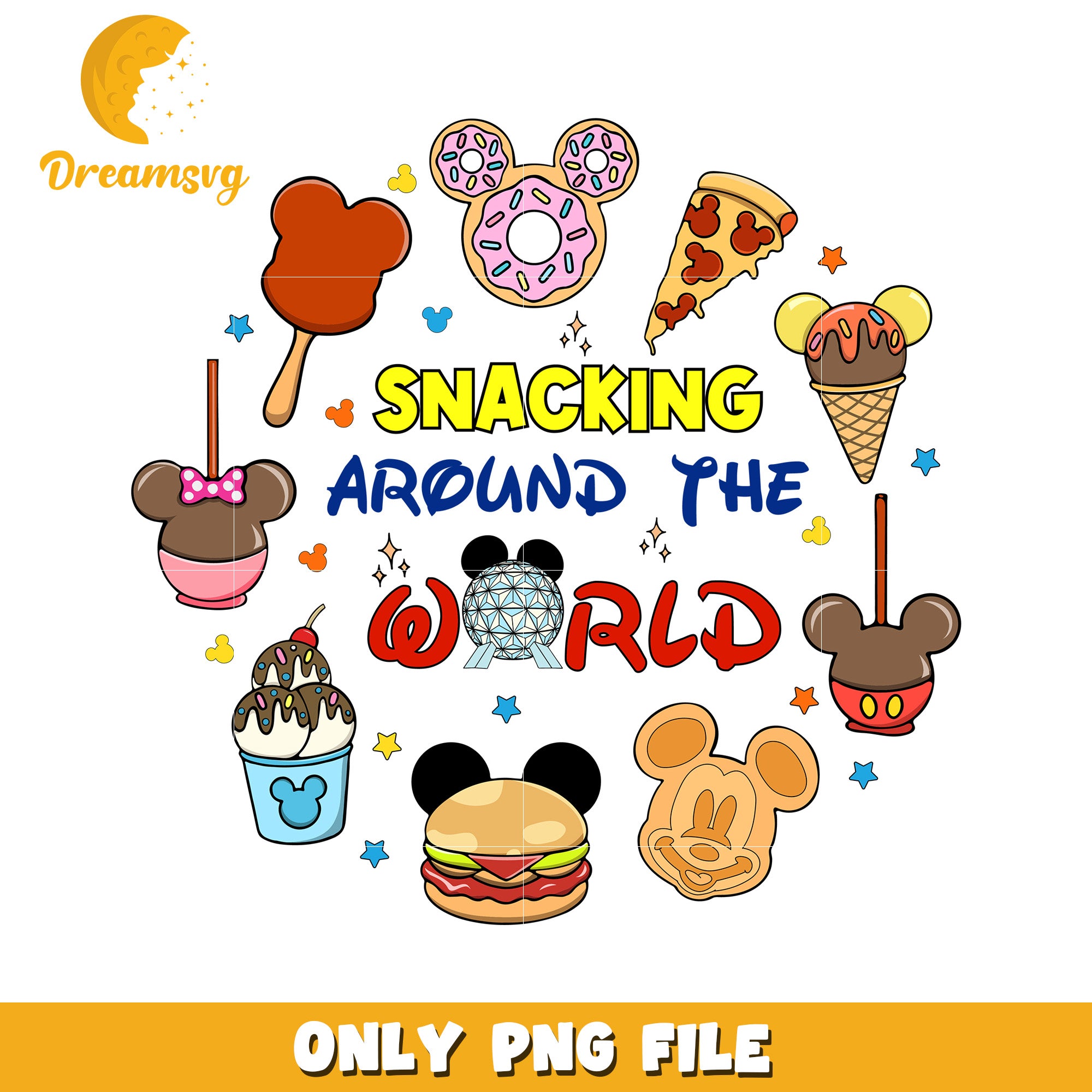 Snacking Around the World Cute PNG Clipart Design – DreamSVG Store