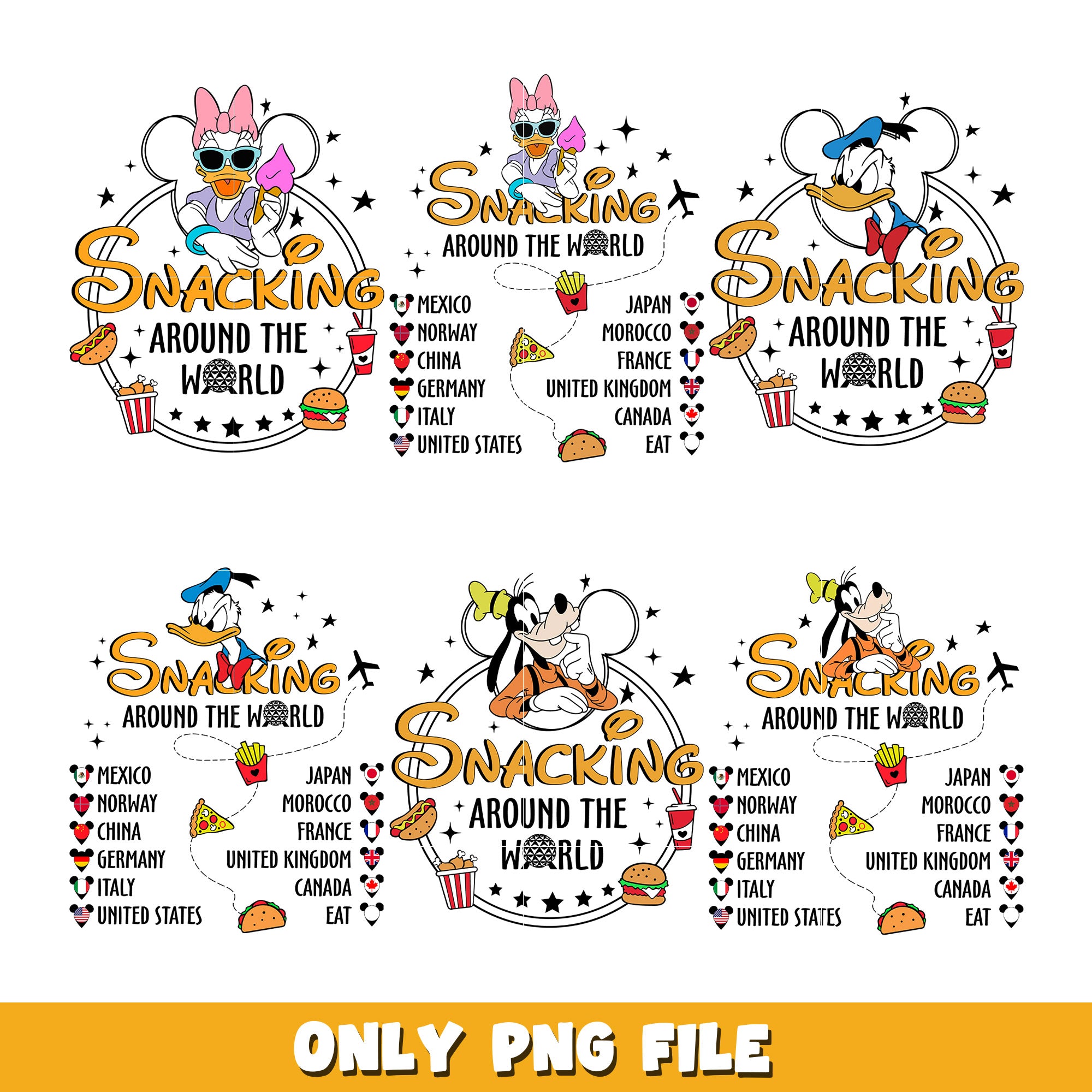 Snacking Disney bundle png, Disney cartoon png, Digital download ...