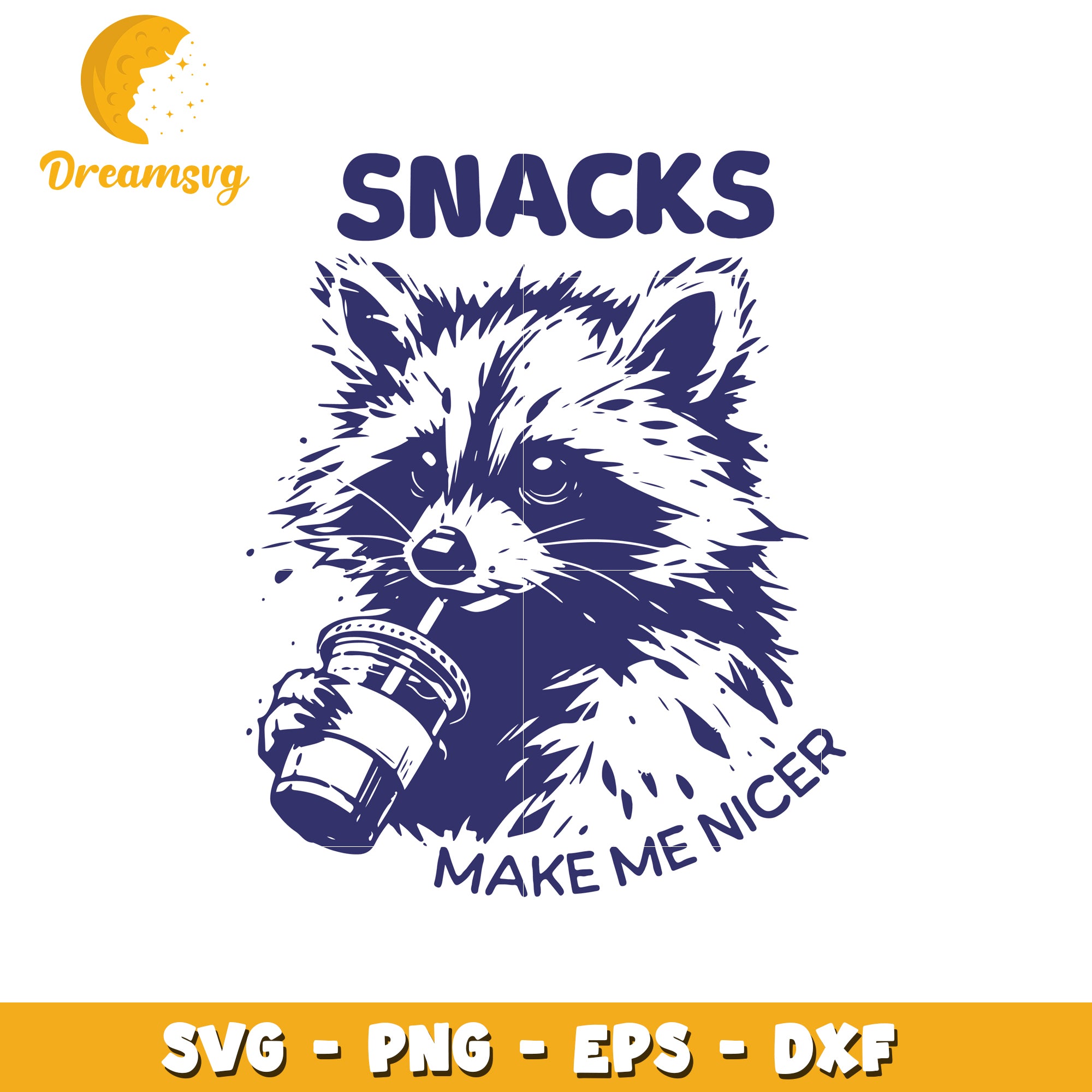 Snack make me nicer svg, funny quotes svg, cartoon characters svg ...